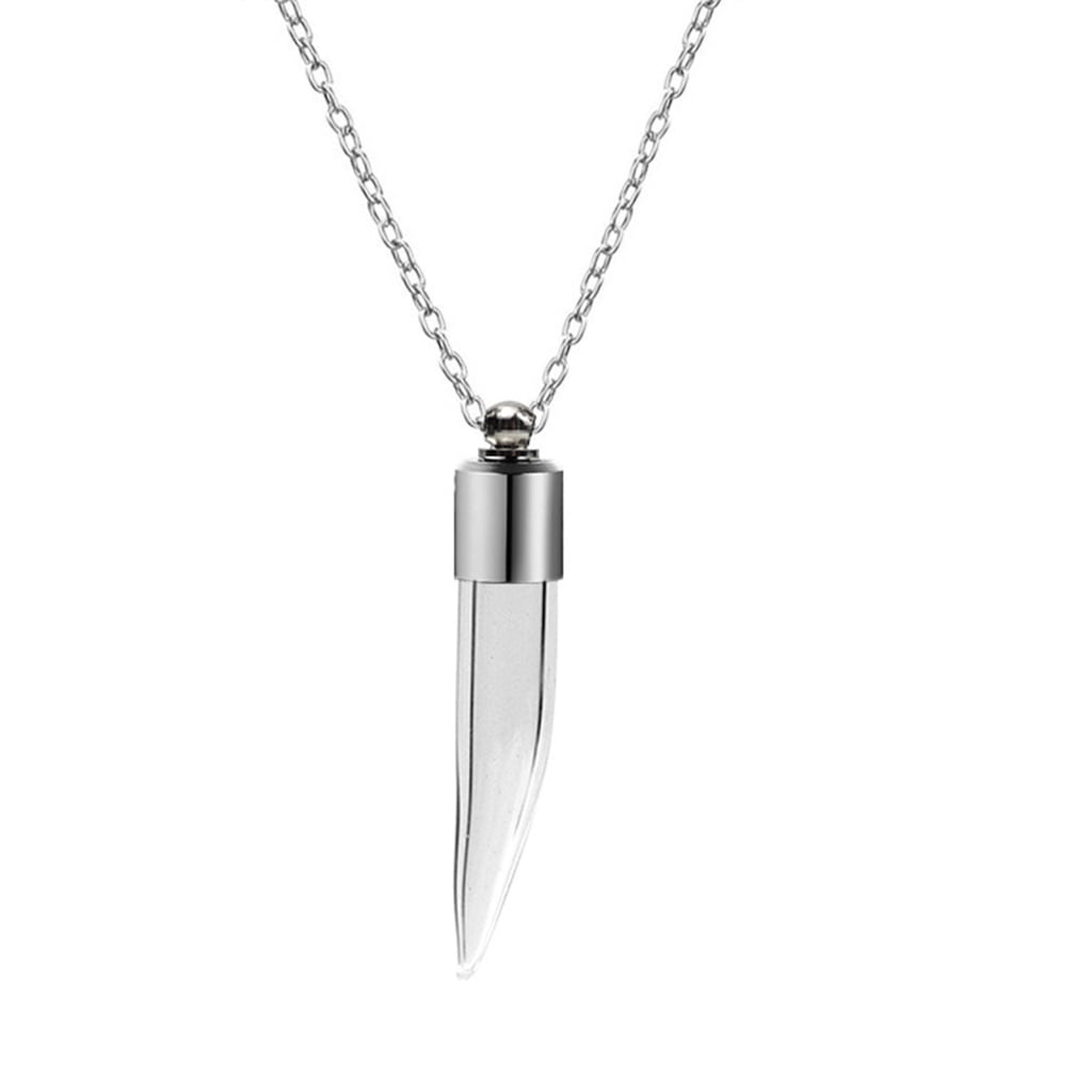 SIEYIO Secure Closure Glass Bottle Pendant Necklace Compact Container ...