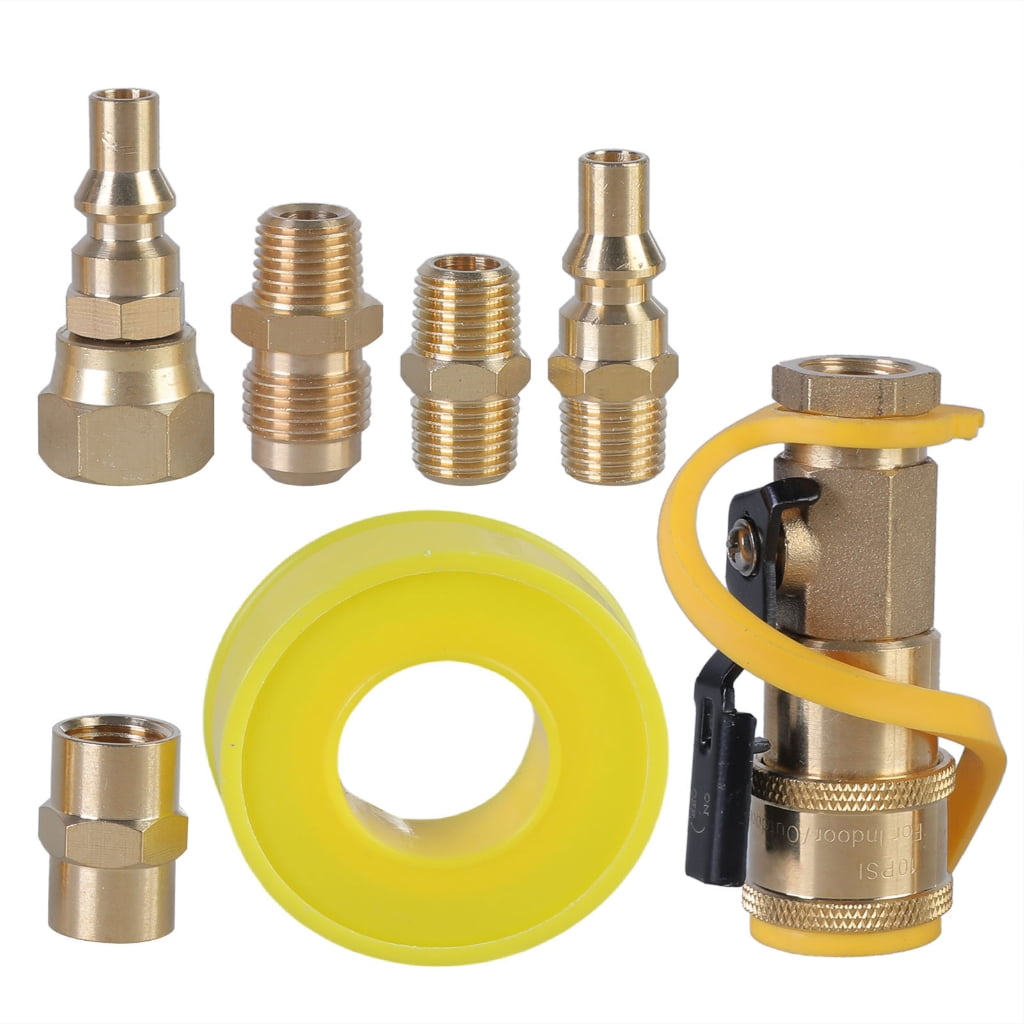 SIEYIO Set of 7 Brass Propanes Connectors Quick Connecting Fitting ...