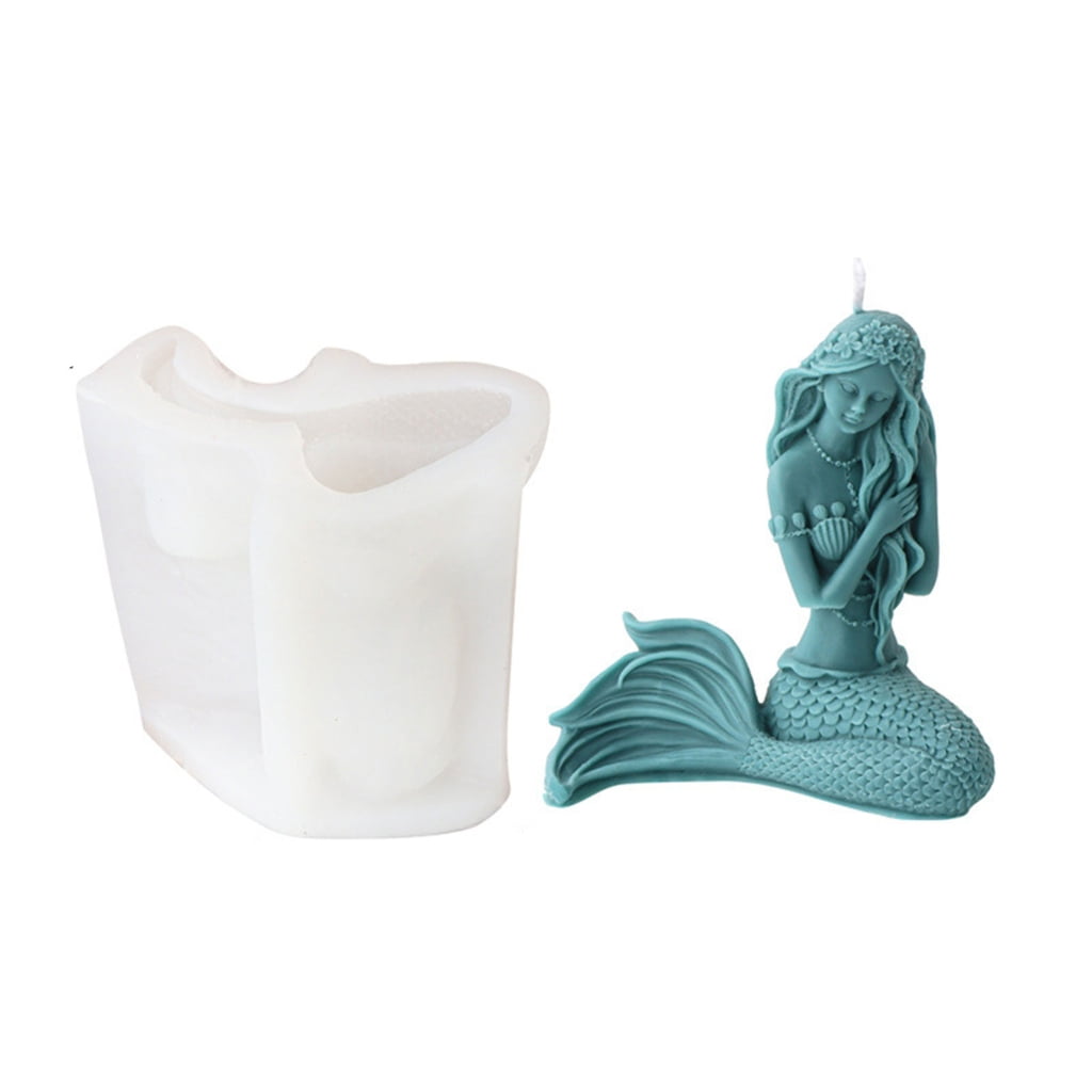 SIEYIO Silicone Mold Large Oceanid Mermaid Candle Resin Mould DIY Shell ...