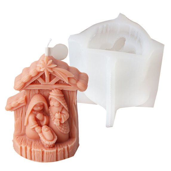 SIEYIO Silicone Mould Jesuses Family Mould Religious Candle Molds for ...
