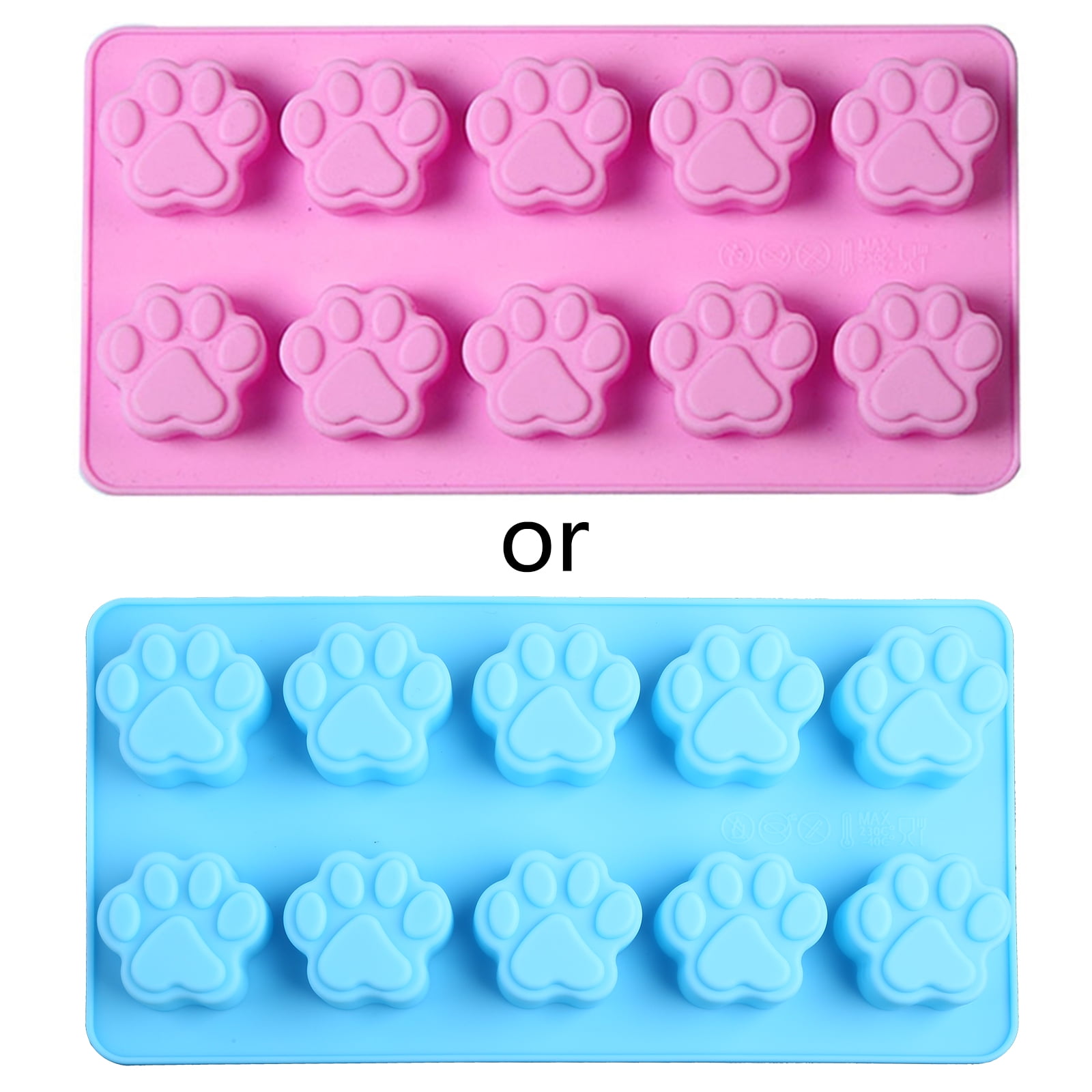 SIEYIO Silicone Paw Print Mold Reusable Dog for Paw Ice Candy Chocolate ...
