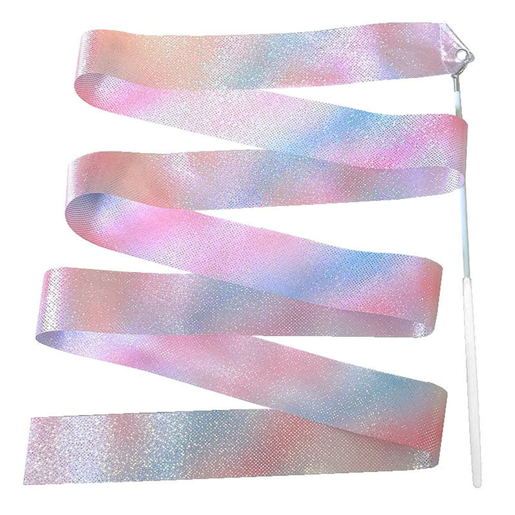 SIEYIO Sparkling Dance Ribbons Streamers Gymnastics Dacing Ribbon Wand ...