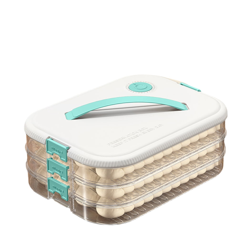 SIEYIO Stackable Dumpling Storage Box with Lid Food Preservation ...