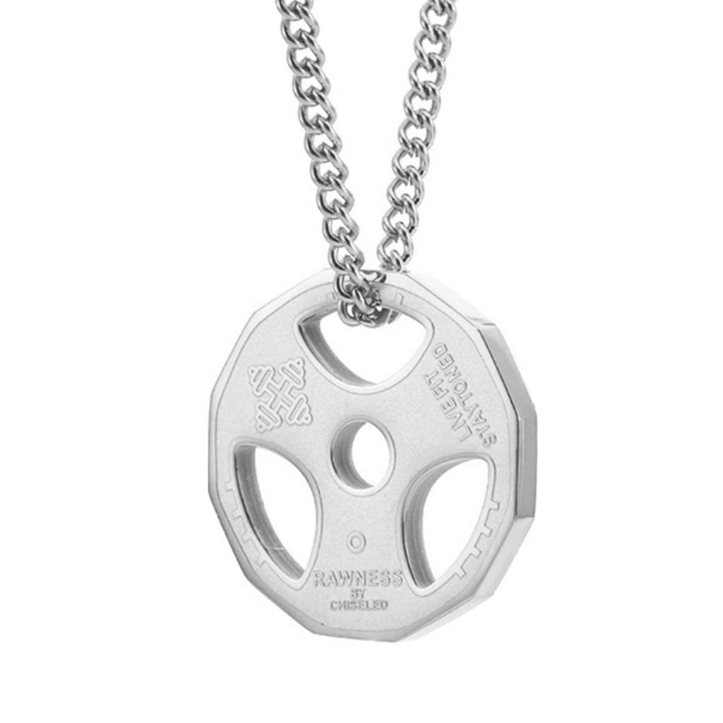 SIEYIO Stainless Steel Fitness Dumbbell Pendant Necklace Weight Plate ...