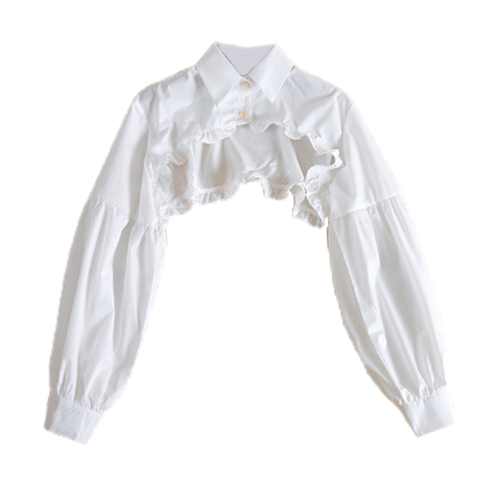SIEYIO Steampunk Puff Long Sleeve Detachable Dickey Blouse Vintage ...