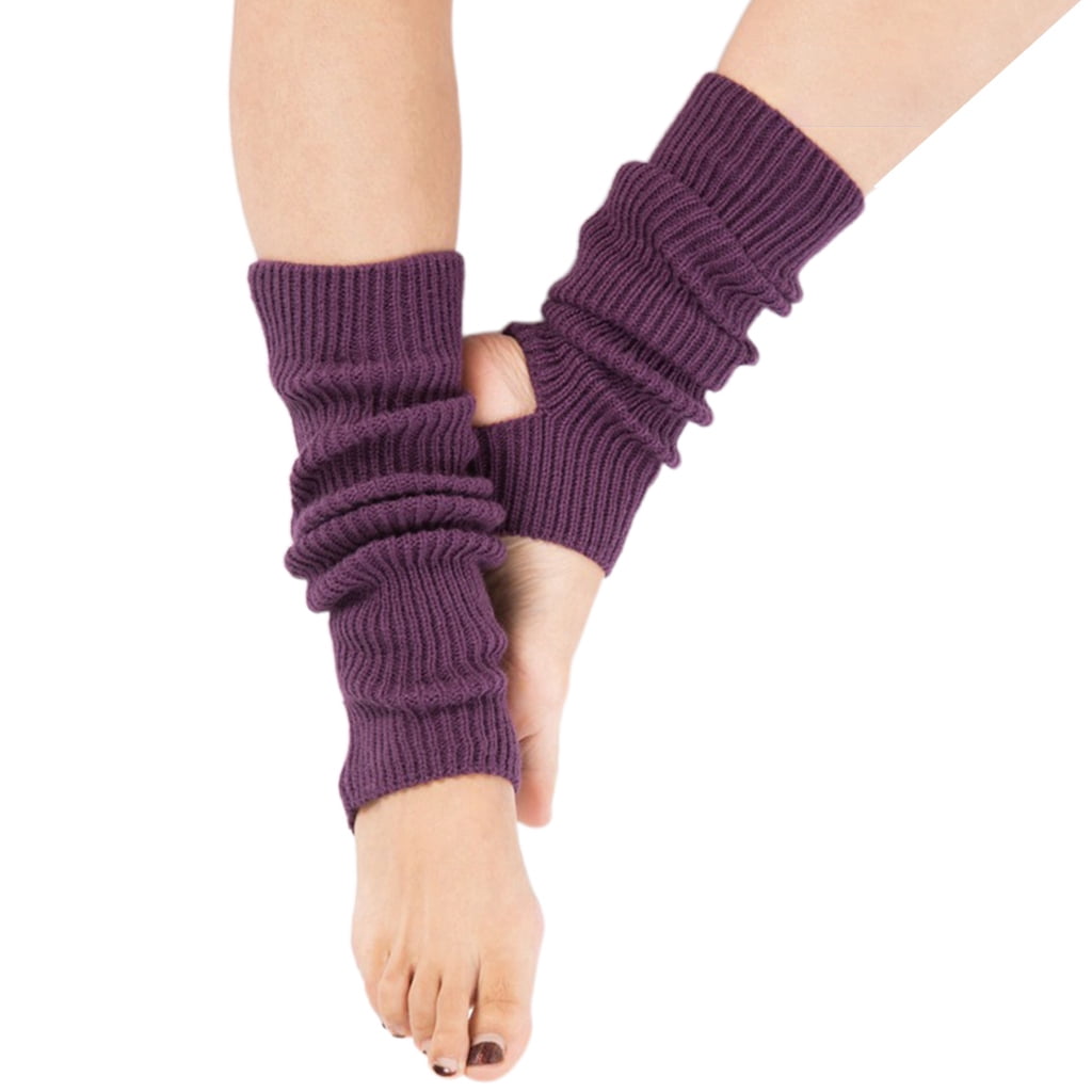 SIEYIO Stirrup Leg Warmers Boot Cuffs Ribbed Knit Toeless Dance Yoga ...