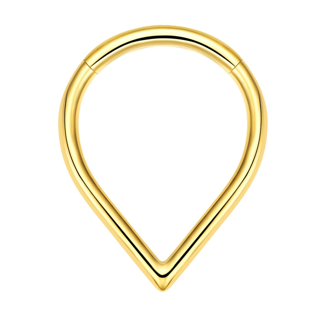 SIEYIO Titaniums Steel Pierced Nose Ring Elegant Teardrop Septum Rings ...