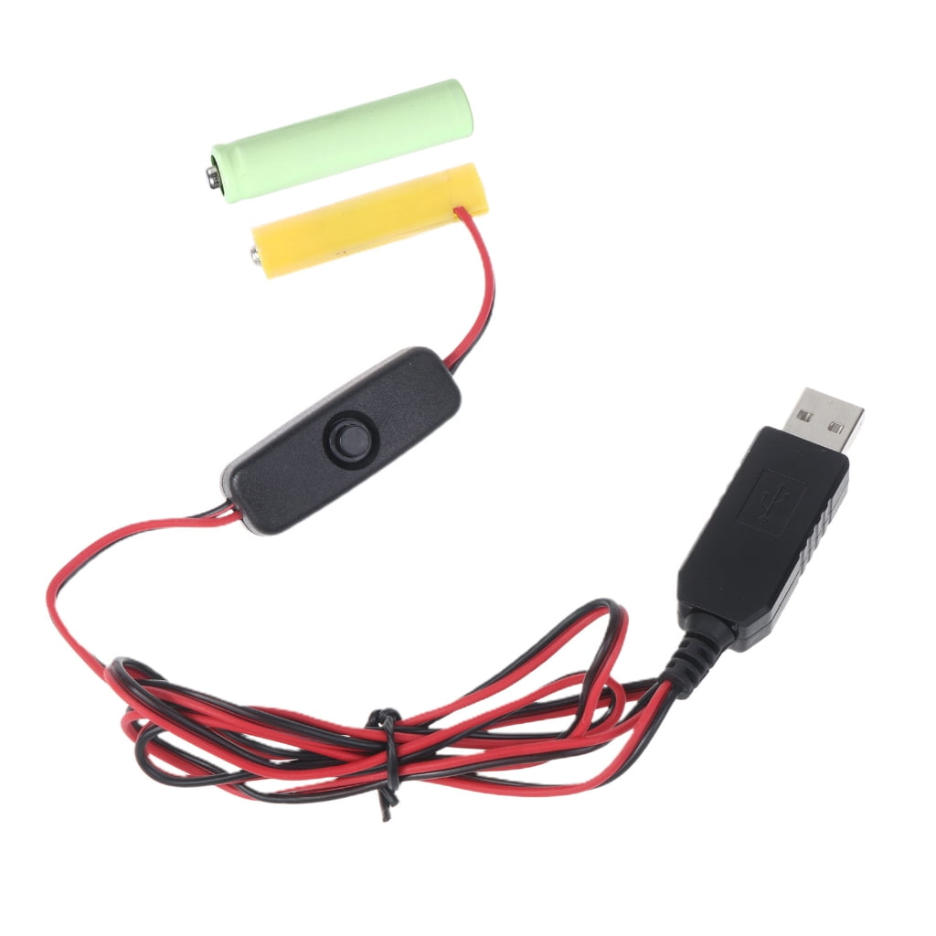 SIEYIO USB to 3V (2x1.5V) LR03 AAA Dummy Battery Eliminators Cable w ...