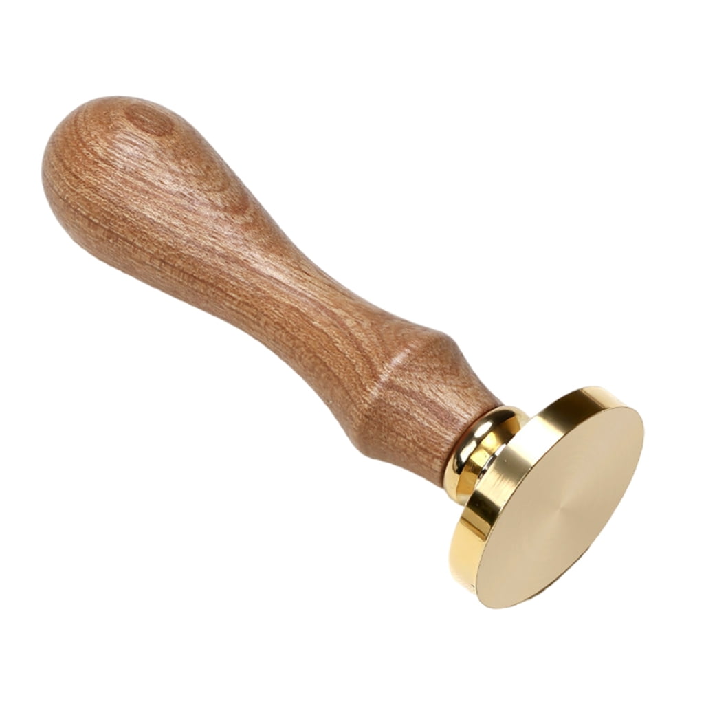 SIEYIO Unfinished Craft Stamp Head with Wood Handle Round Square ...