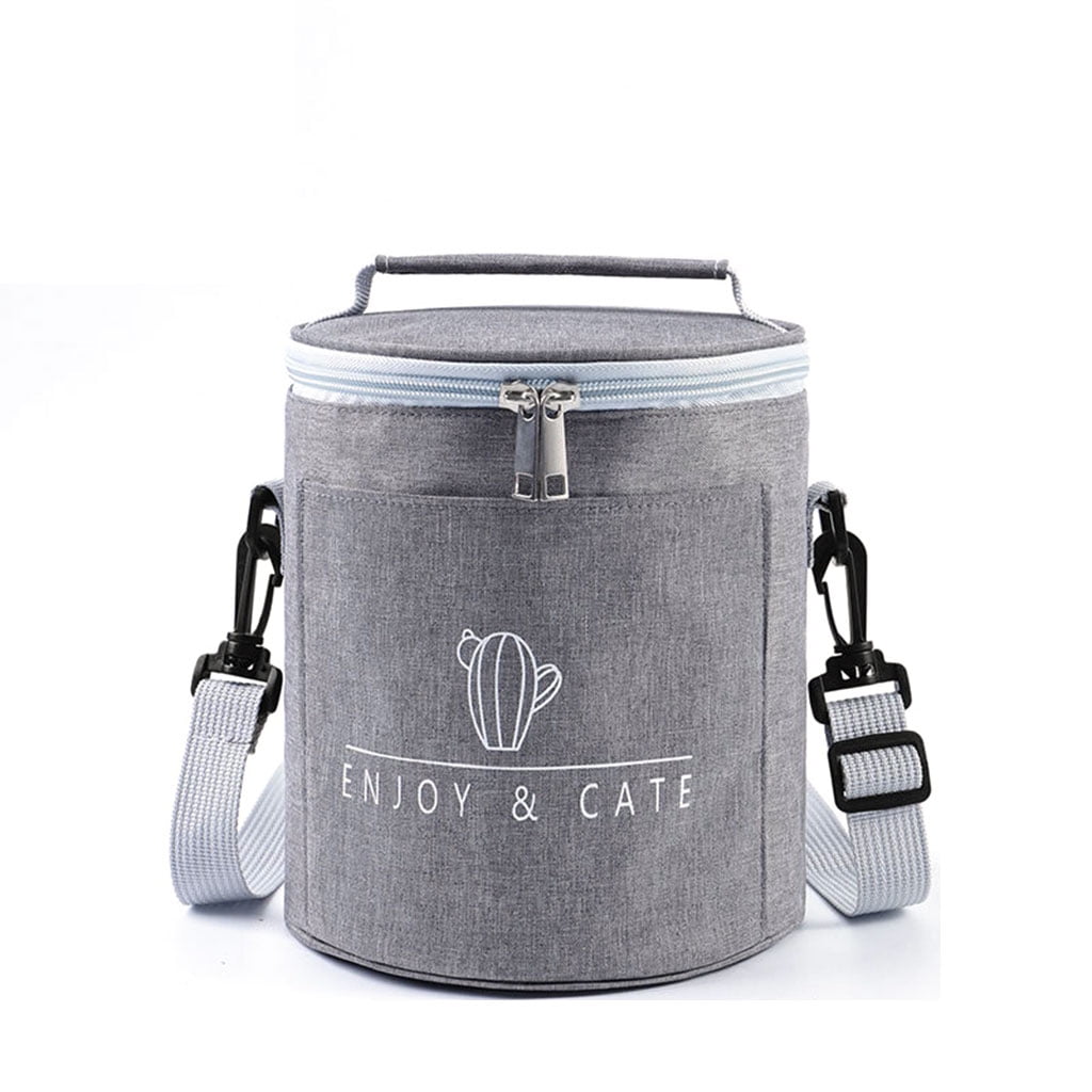 SIEYIO Waterproof Oxford Insulated Round Lunch Tote Cylinder Cooler ...