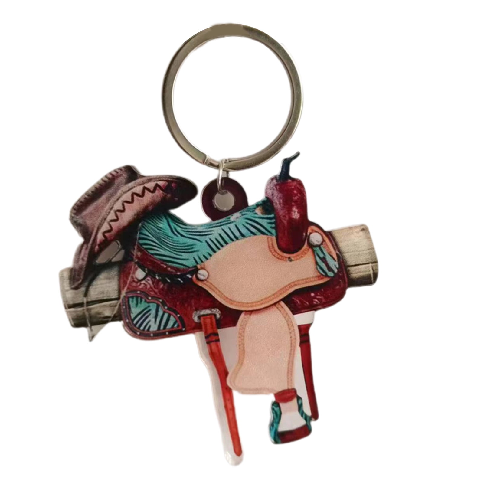 SIEYIO Western Horse Saddles Keychain Western Car Interior Keychain ...
