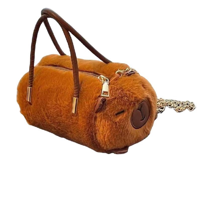 SIEYIO Women's Stylish Fuzzy Shoulder Bag Plush Handbag With Chain Top ...