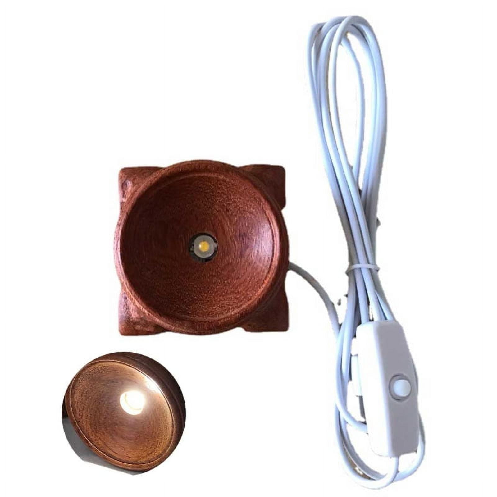 SIEYIO Wood Light Display Base Wooden LED Display Base Crystal Glass ...