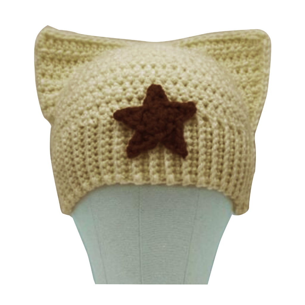 SIEYIO Woolen Yarn Cap Girls Bonnet Y2K Earflap Bobble Hat Headdress ...