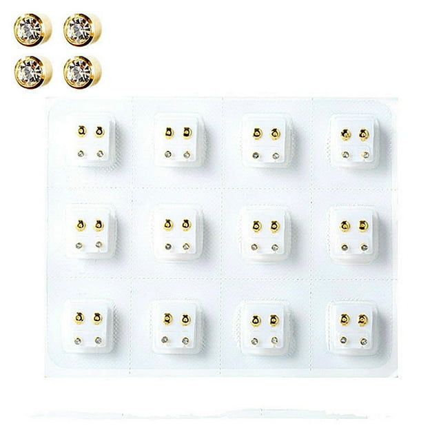 SIFANA 12 Pairs Medical Earrings Piercing Tool Kits Ear Stud Surgical ...