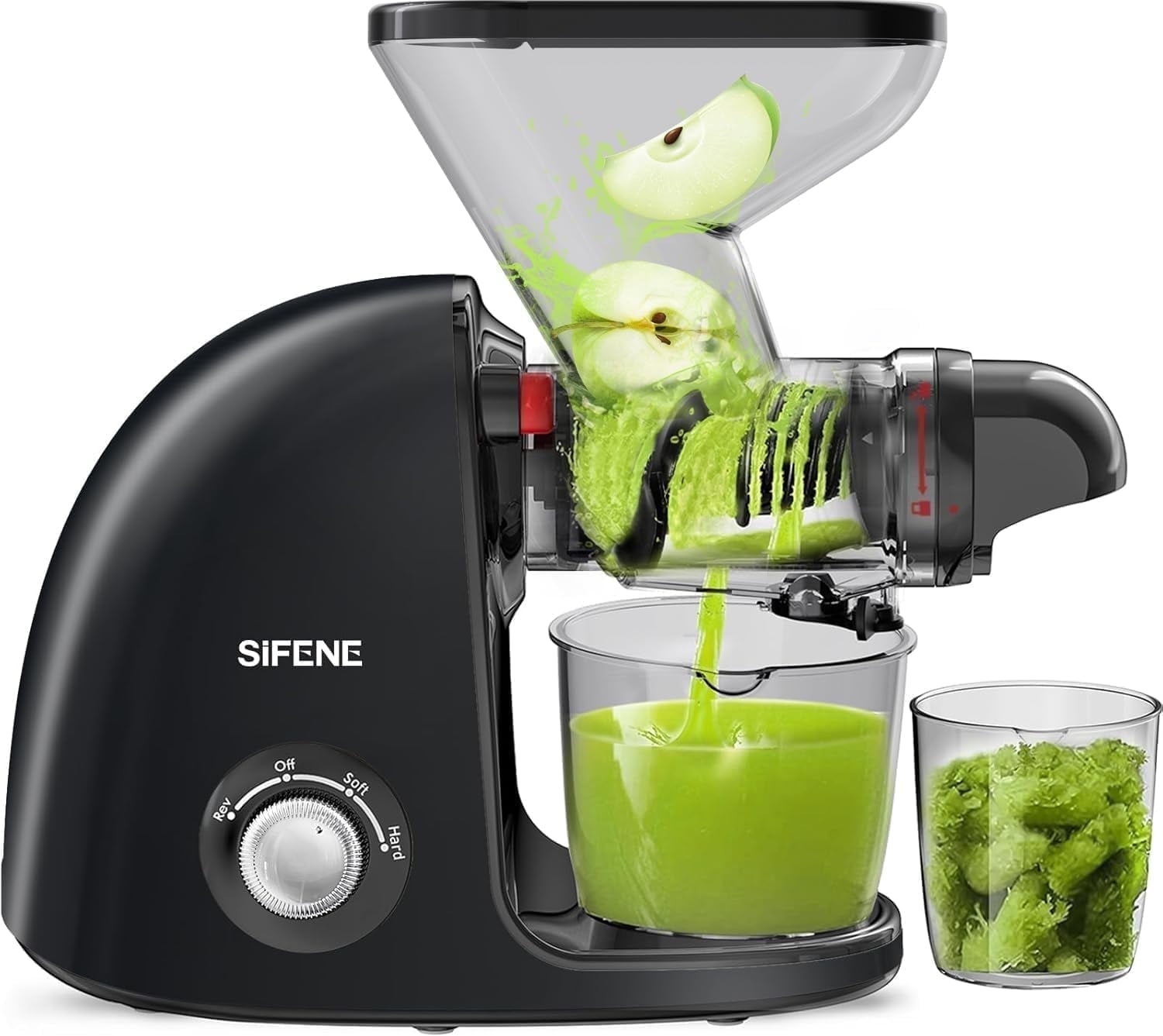 SiFENE Masticating Juicer Machine - 150W, Dual Feed Chute, Easy Clean ...