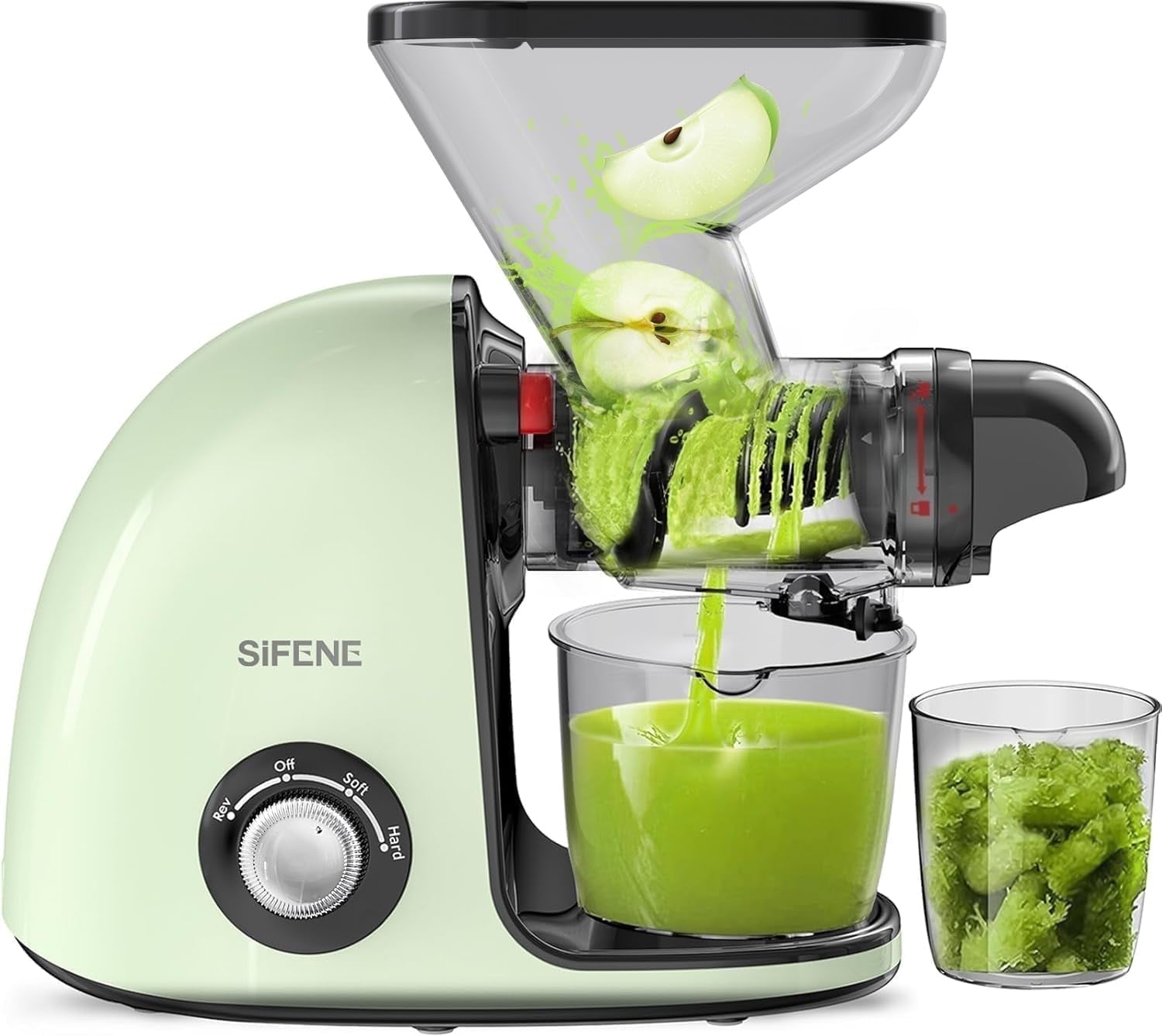 SIFENE 150W Slow Masticating Juicer Machine, Dual Mouth, High Juice ...