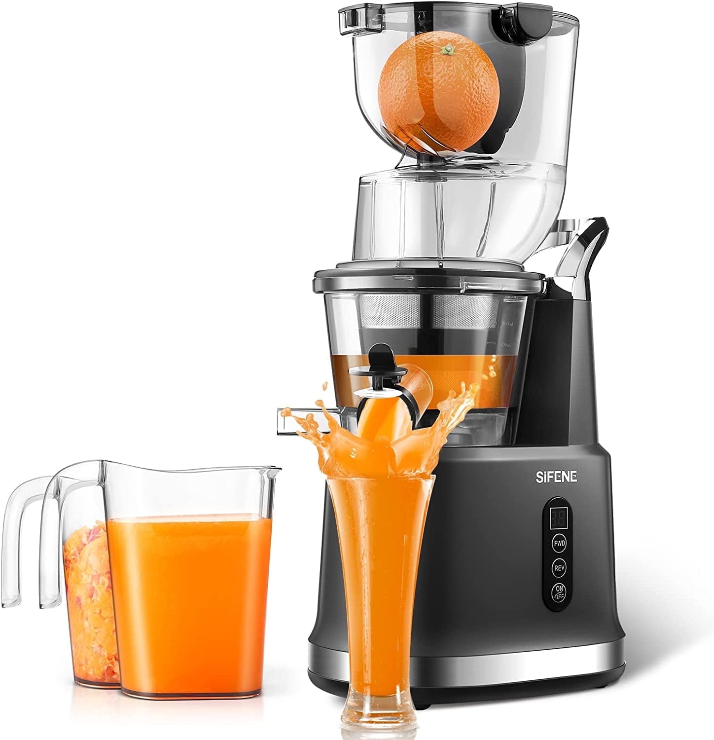 SiFENE 200W Cold Press Juice Machine, 83mm Wide Chute, High Yield, Easy ...