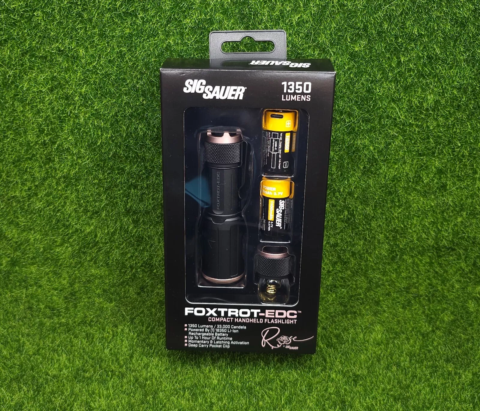 SIG SAUER Foxtrot-EDC ROSE Compact Flashlight, 18350 Lithium-Ion, 1350 ...