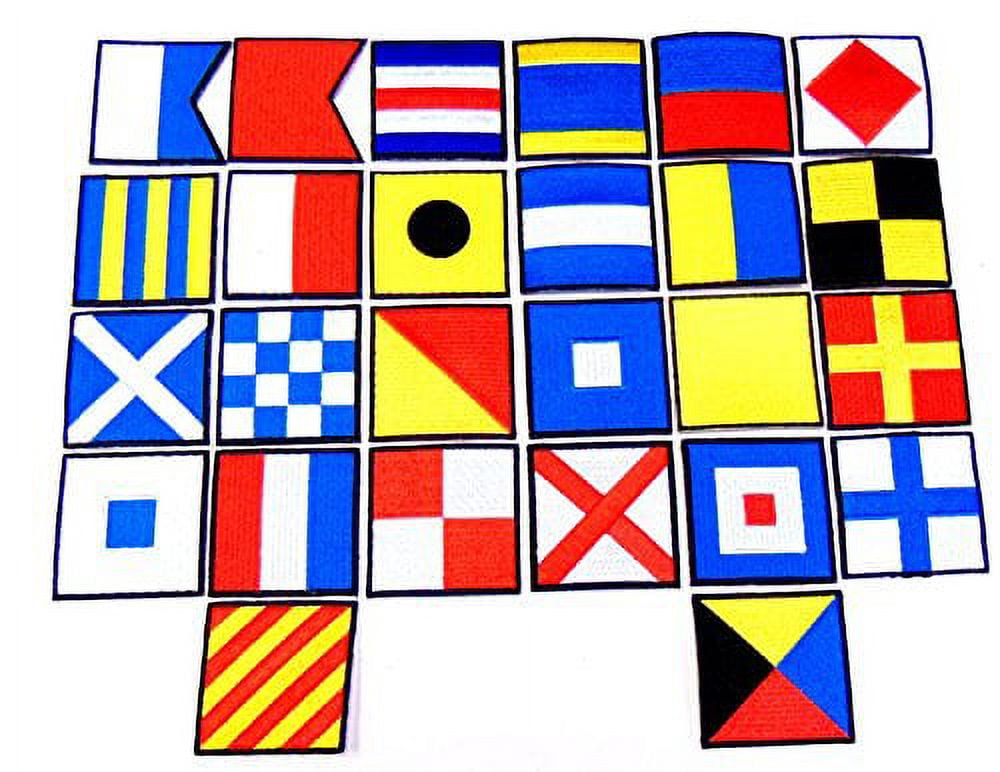 SIGNAL FLAG PATCH SET!! 26 International Signal Flag Patches measure 2 ...
