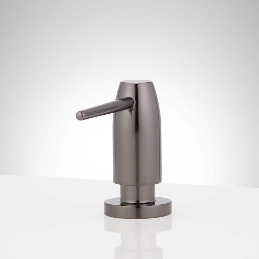 SIGNATURE HARDWARE Contemporary Sink Mount Soap Dispenser in Gunmetal ...