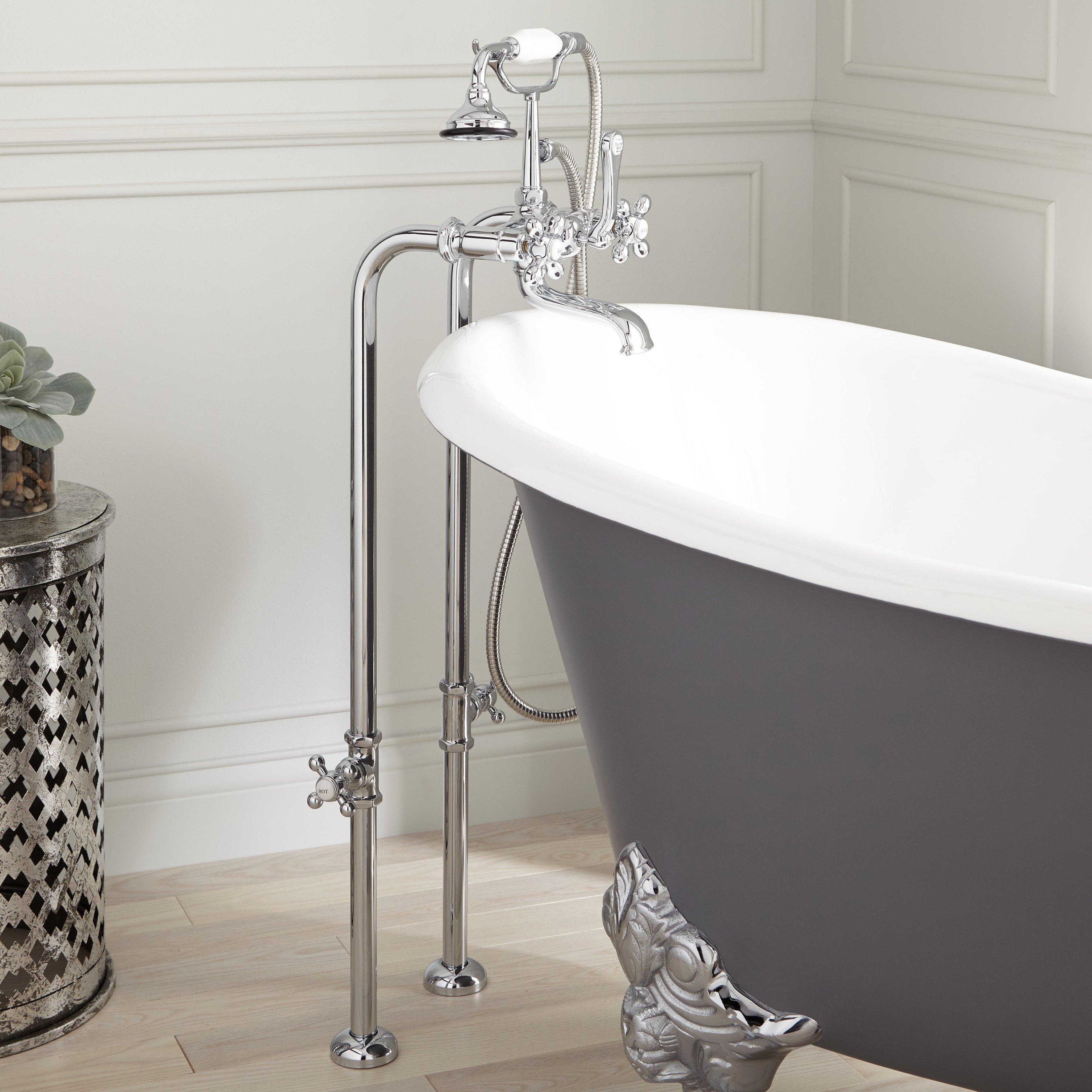 SIGNATURE HARDWARE SH441128CP 34-1/2" Freestanding Telephone Faucet ...
