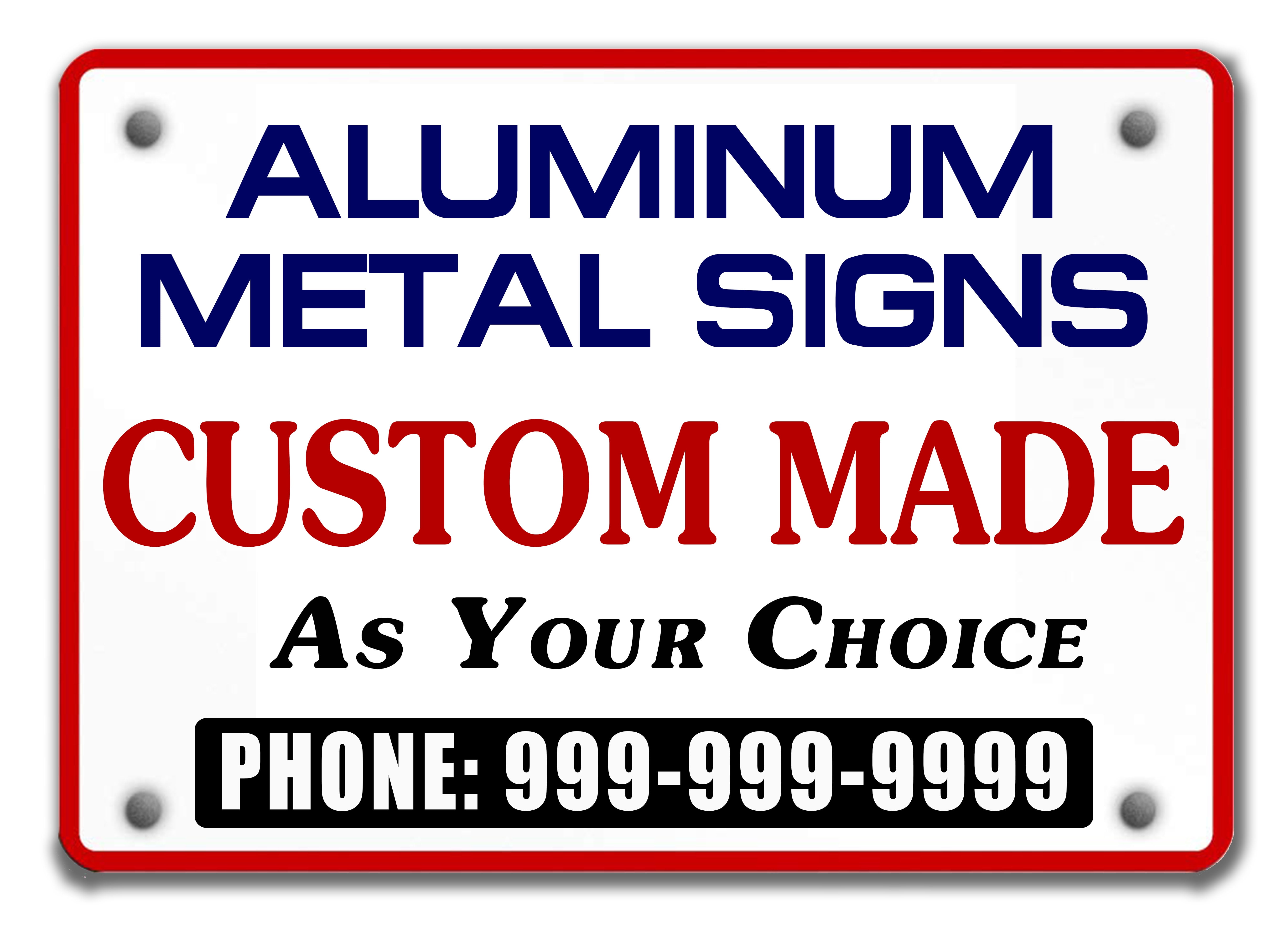SIGNOGRAFX Custom Aluminum Metal Sign, 18” x 24”, with Round Corners ...
