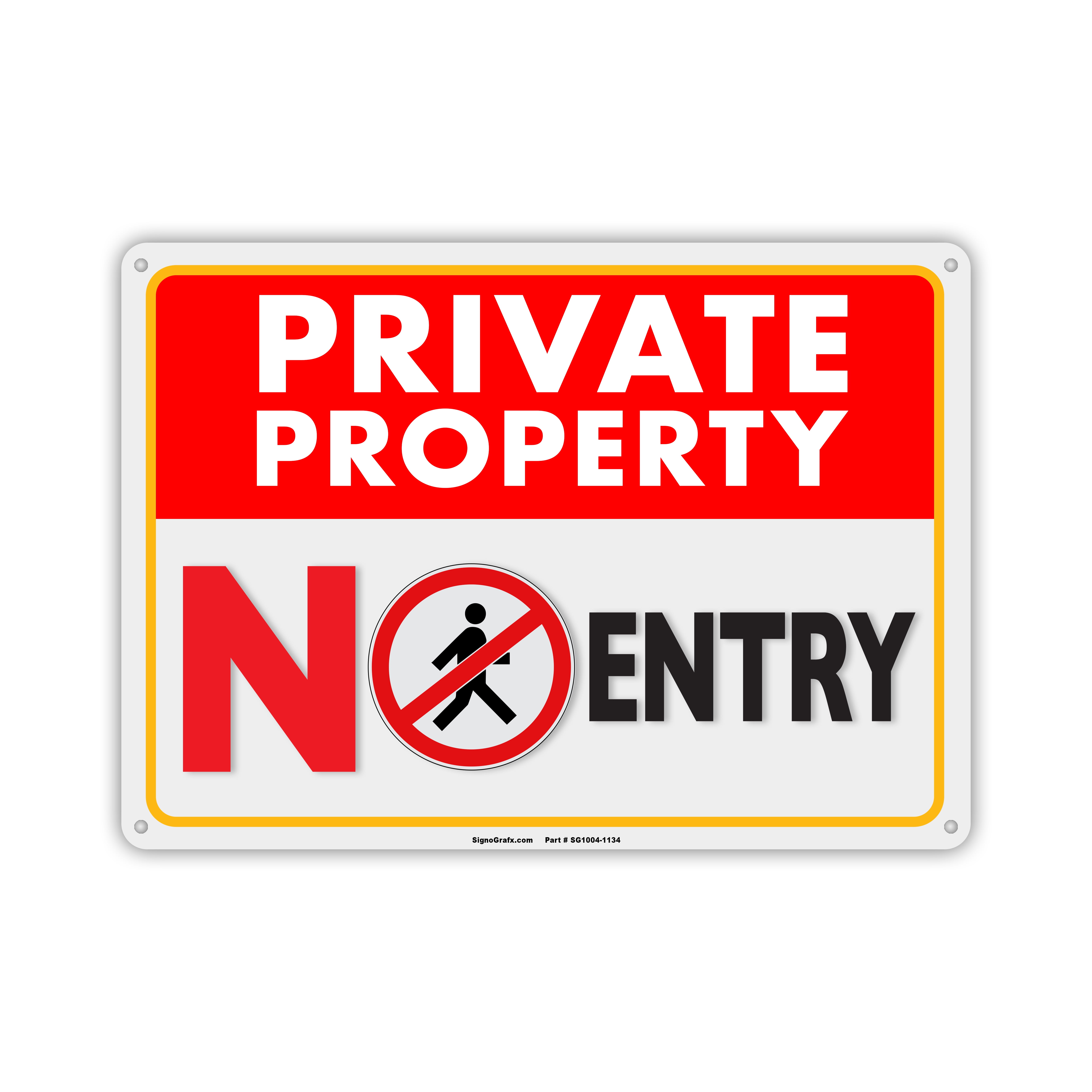 SIGNOGRAFX Private Property No Entry Sign,Metal Sign No Tresspass sign ...