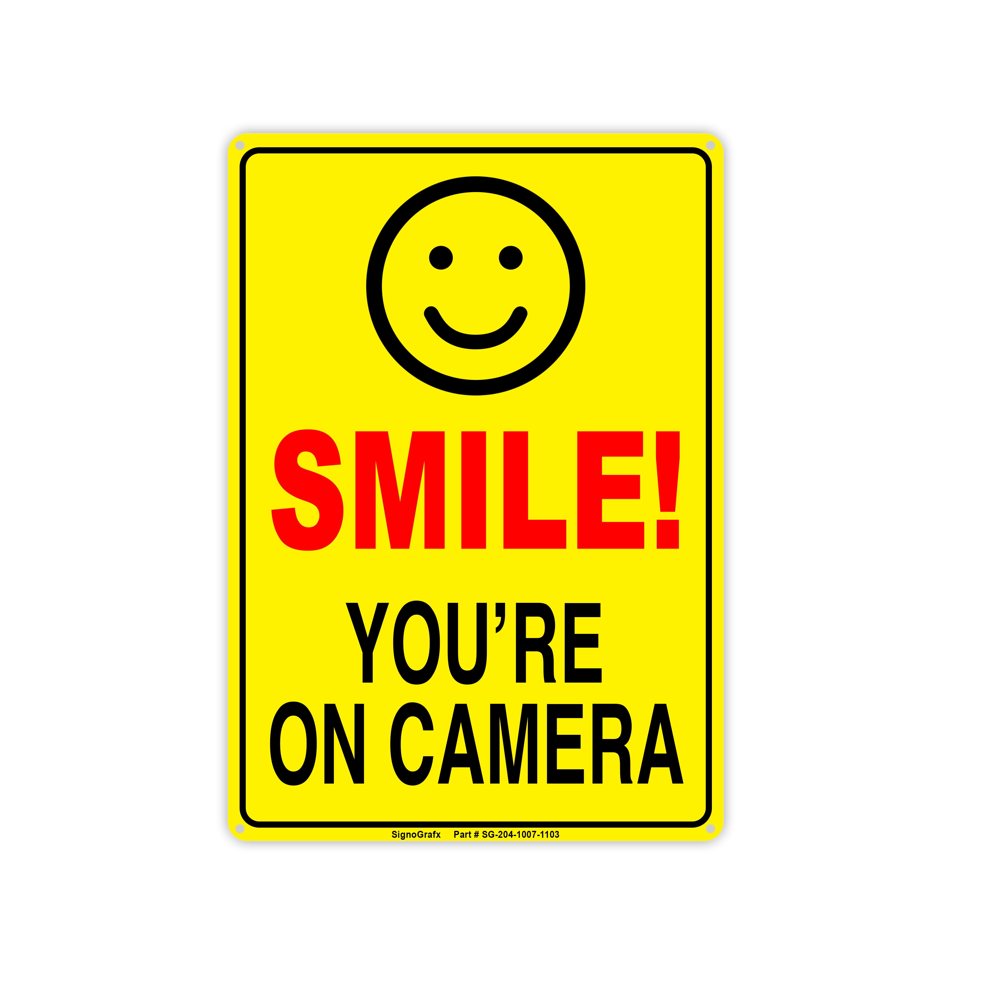SIGNOGRAFX SMILE YOU’RE ON CAMERA SIGN, 10 x 7, Pack of 2, Video ...