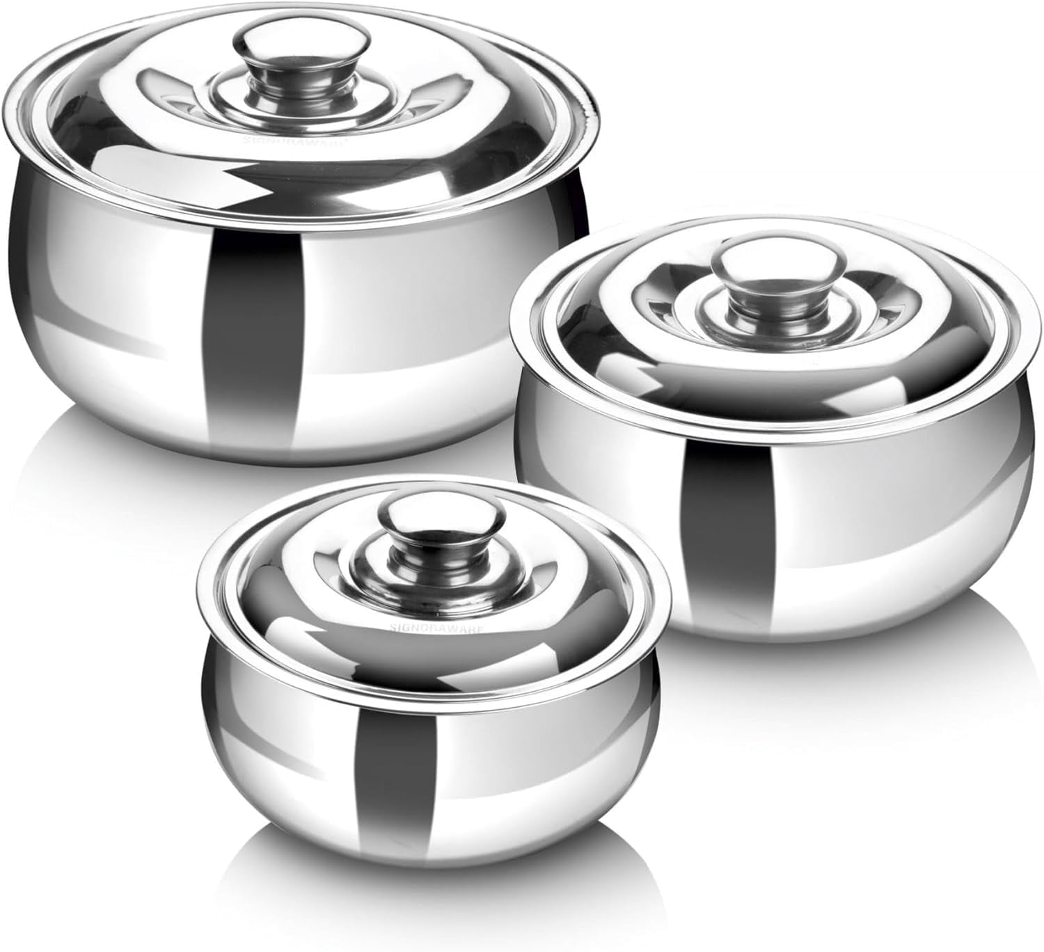 SIGNORA WARE Insulated Stainless Steel Casserole Dish Set of 3 with ...