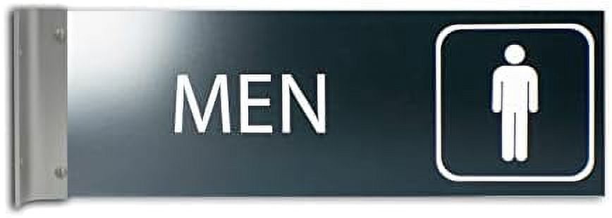 SIGNS Men's Restroom Hallway Bathroom Sign, 4"x12" Double-Sided ...