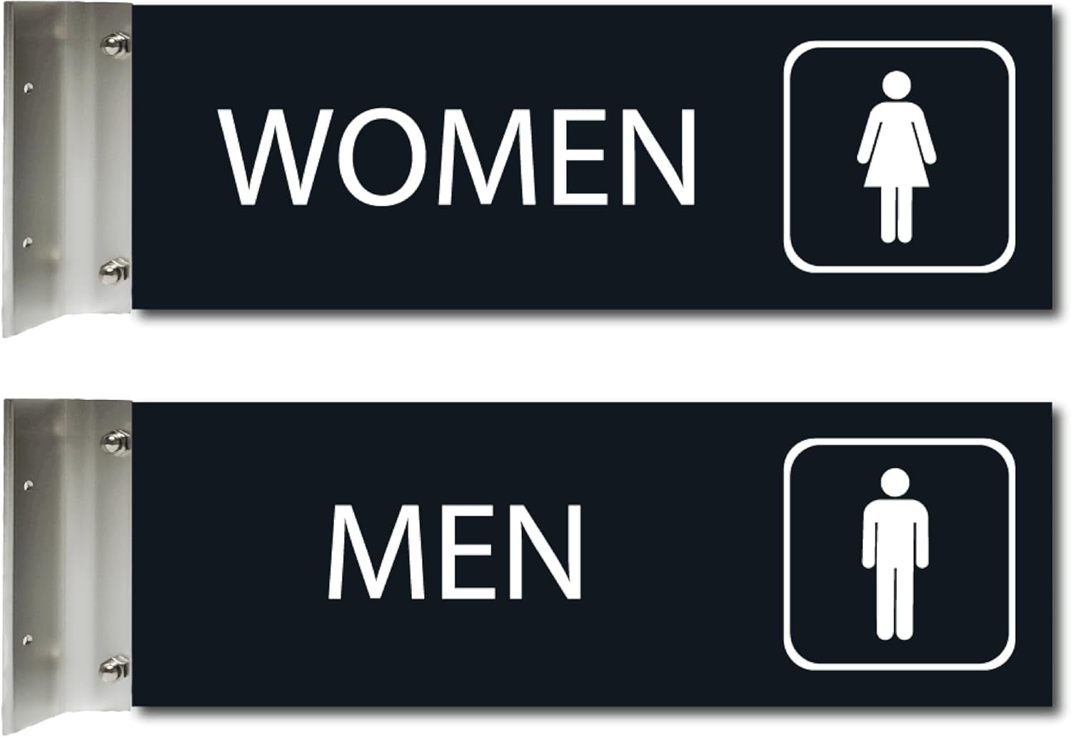 SIGNS Men's Women's Restroom Hallway Bathroom Sign, 4"x12" Double-Sided ...