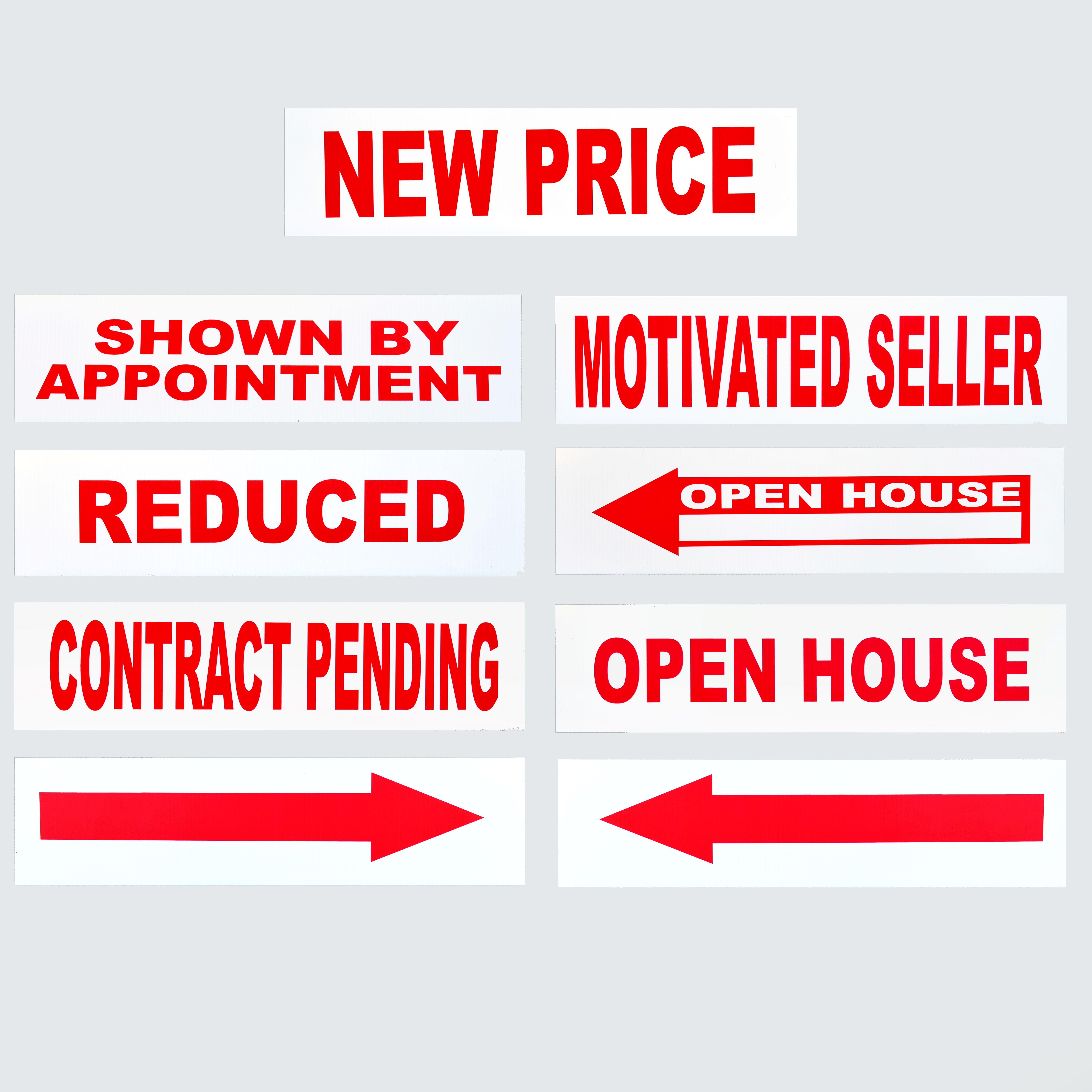 SIGNS FOR REALTOR 8 Pack bundle of real estate rider signs 6"x24" NEW ...