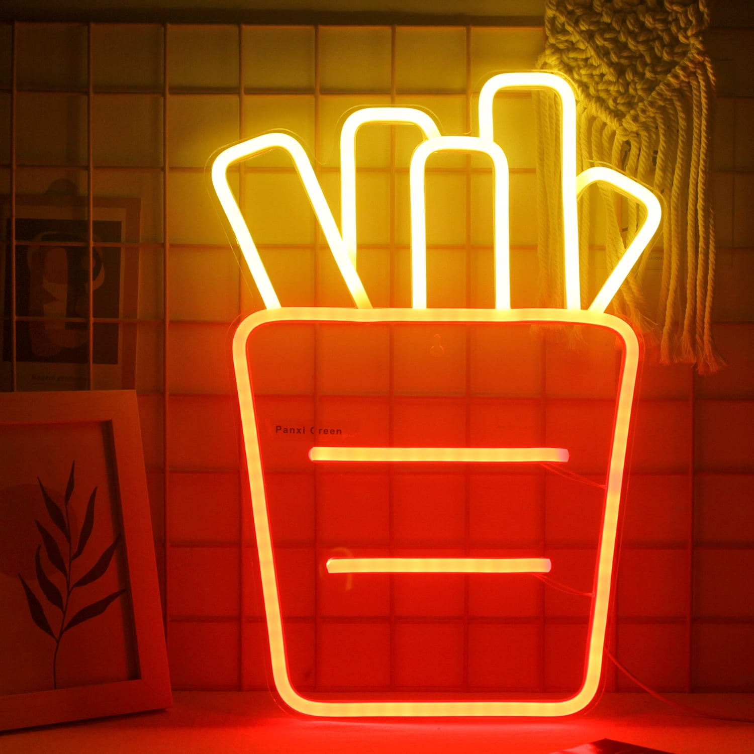 SIGNSHIP French Fries Shaped LED Neon Light Signs USB Power for Bedroom ...