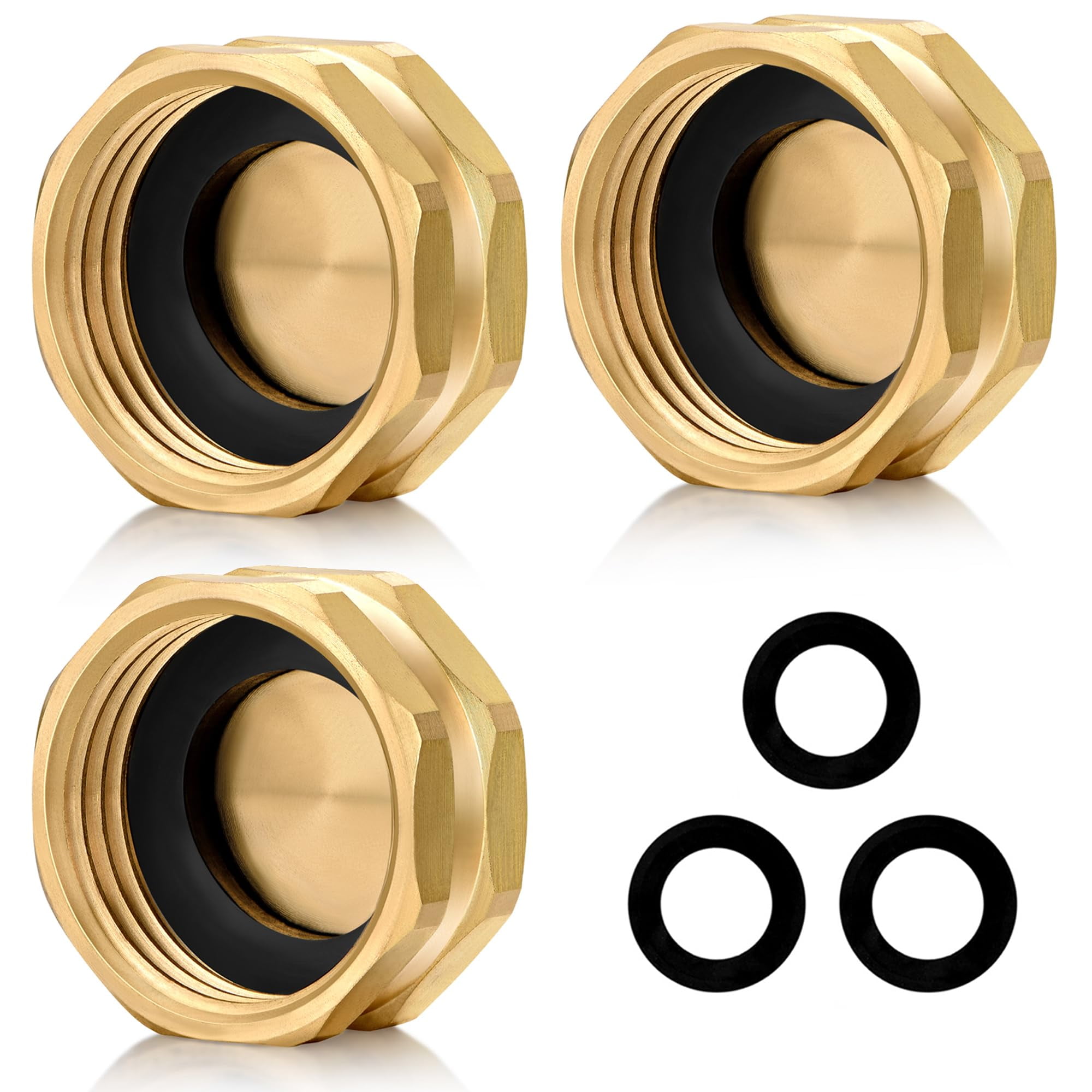 SIGURANTA Garden Hose End Caps,3/4" Brass Hose Cap,outdoor faucet ...