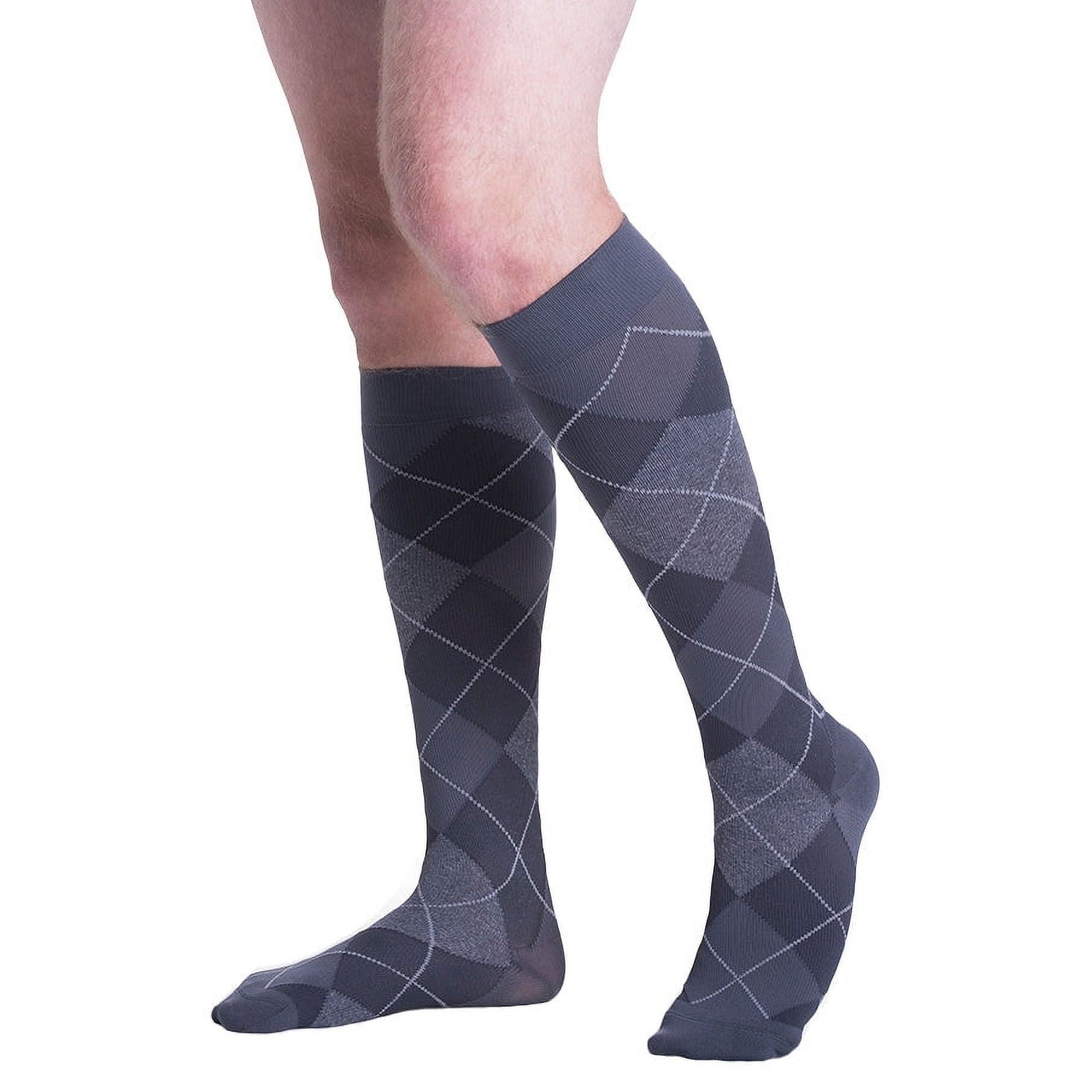 SIGVARIS Men’s Style Microfiber Patterns 830 Closed Toe Calf-High Socks ...