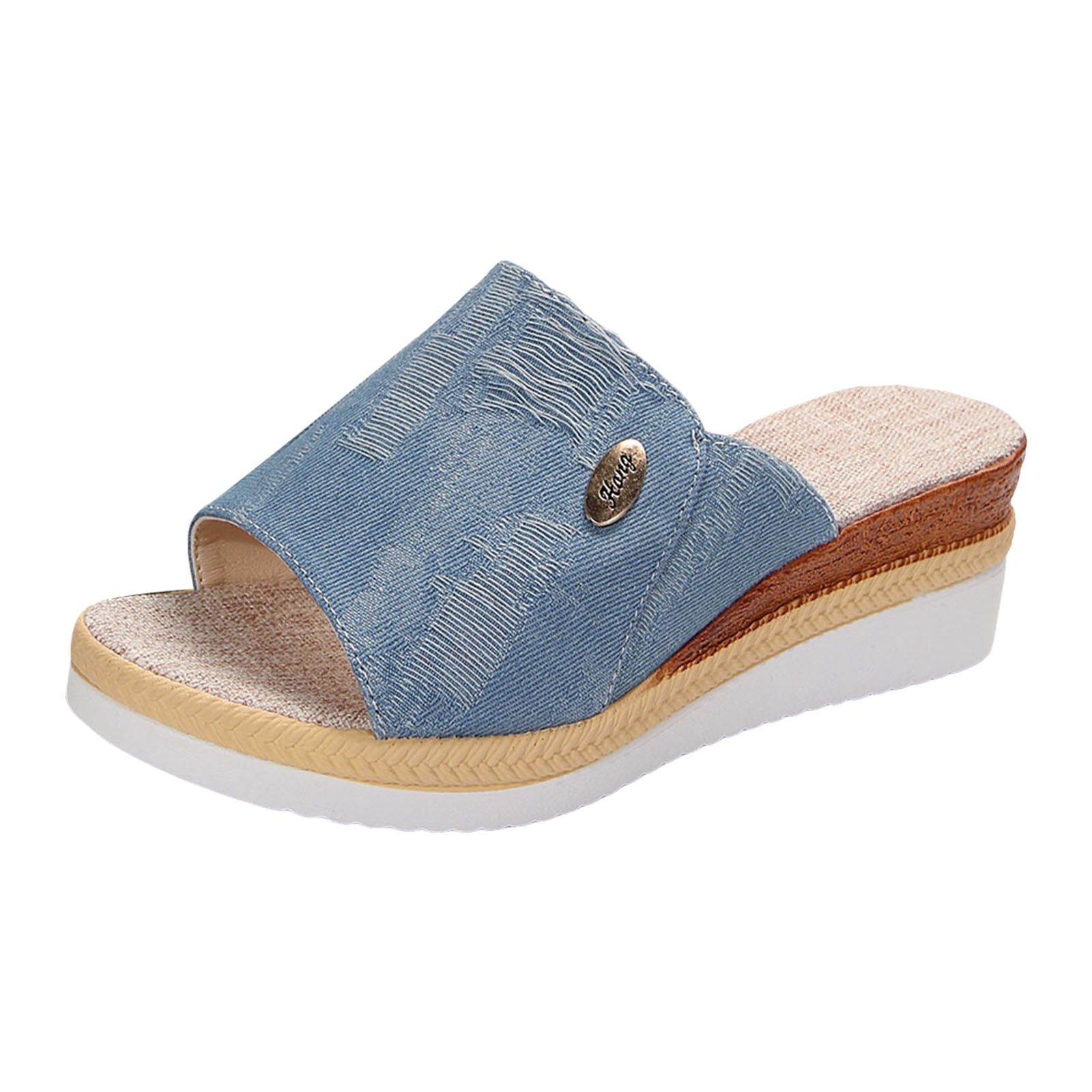 SIHANPANIP Women'S Wedge Heel Slippers Platform Ethnic Style Peep-Toe ...
