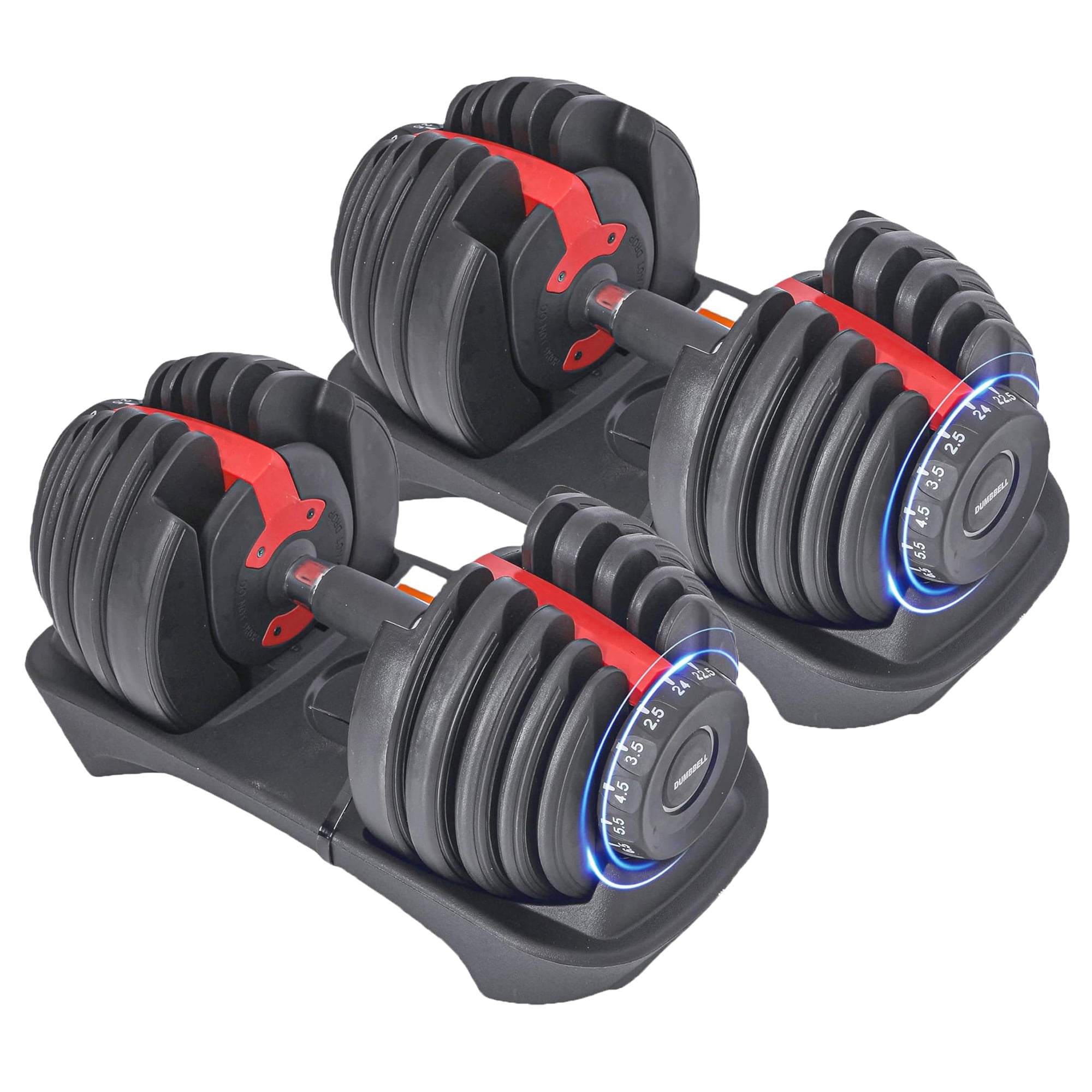 SIHAO 2.5 - 24 KG Adjustable Dumbbell Set, Anti-Slip Handle Dumbbell ...