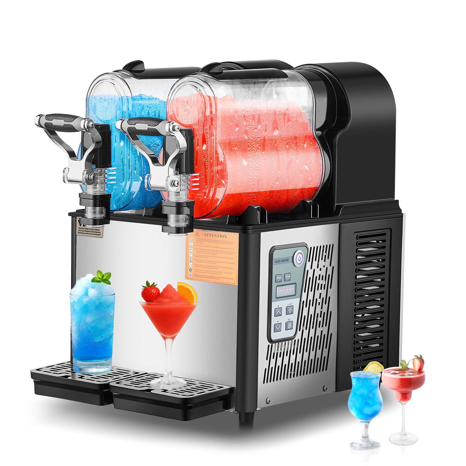 SIHAO 3Lx2 Tanks Commercial Slushy Machine, 24-Cup Frozen Drink Maker ...