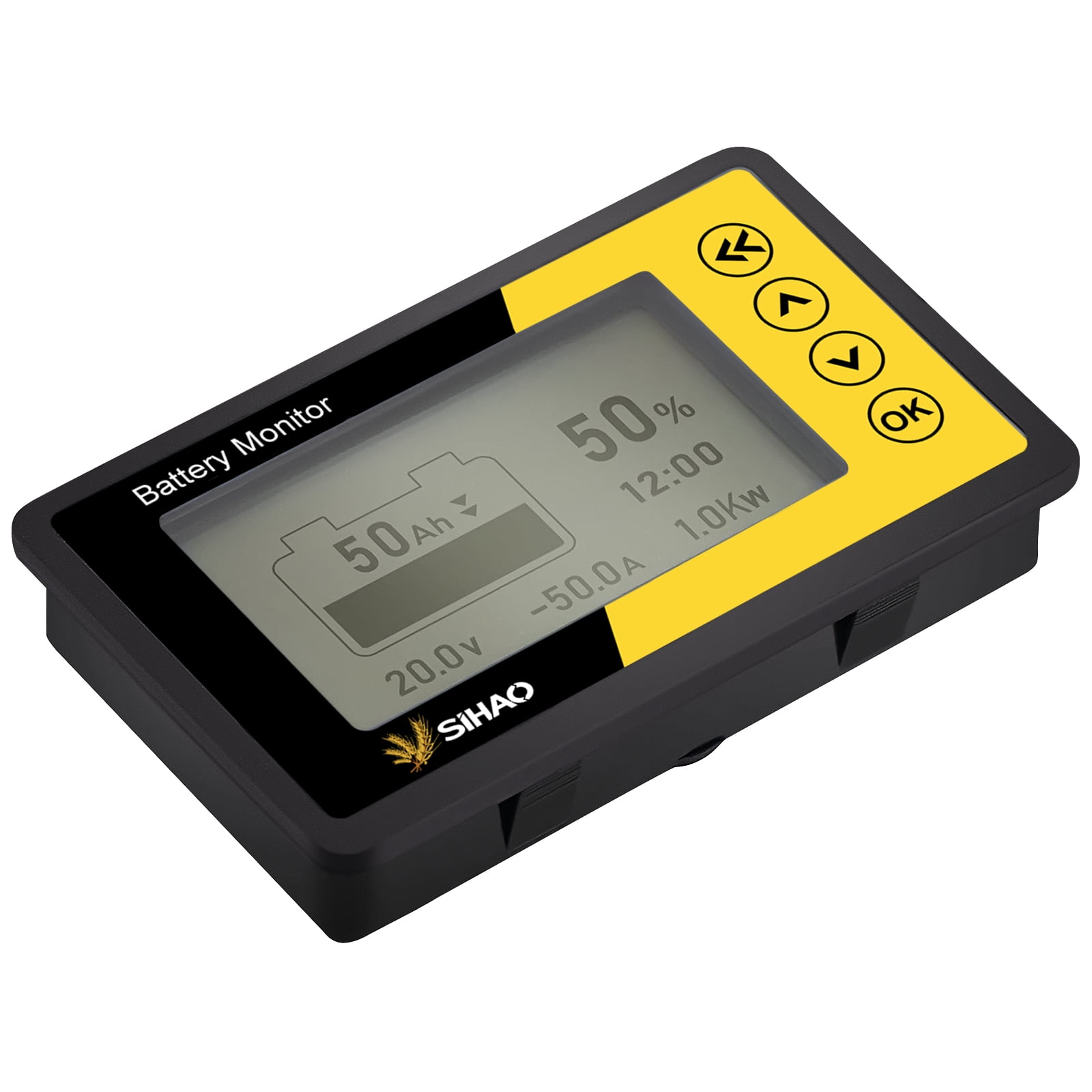 SIHAO 500A Battery Monitor with Shunt, LCD Backlight Screen Buzzer ...
