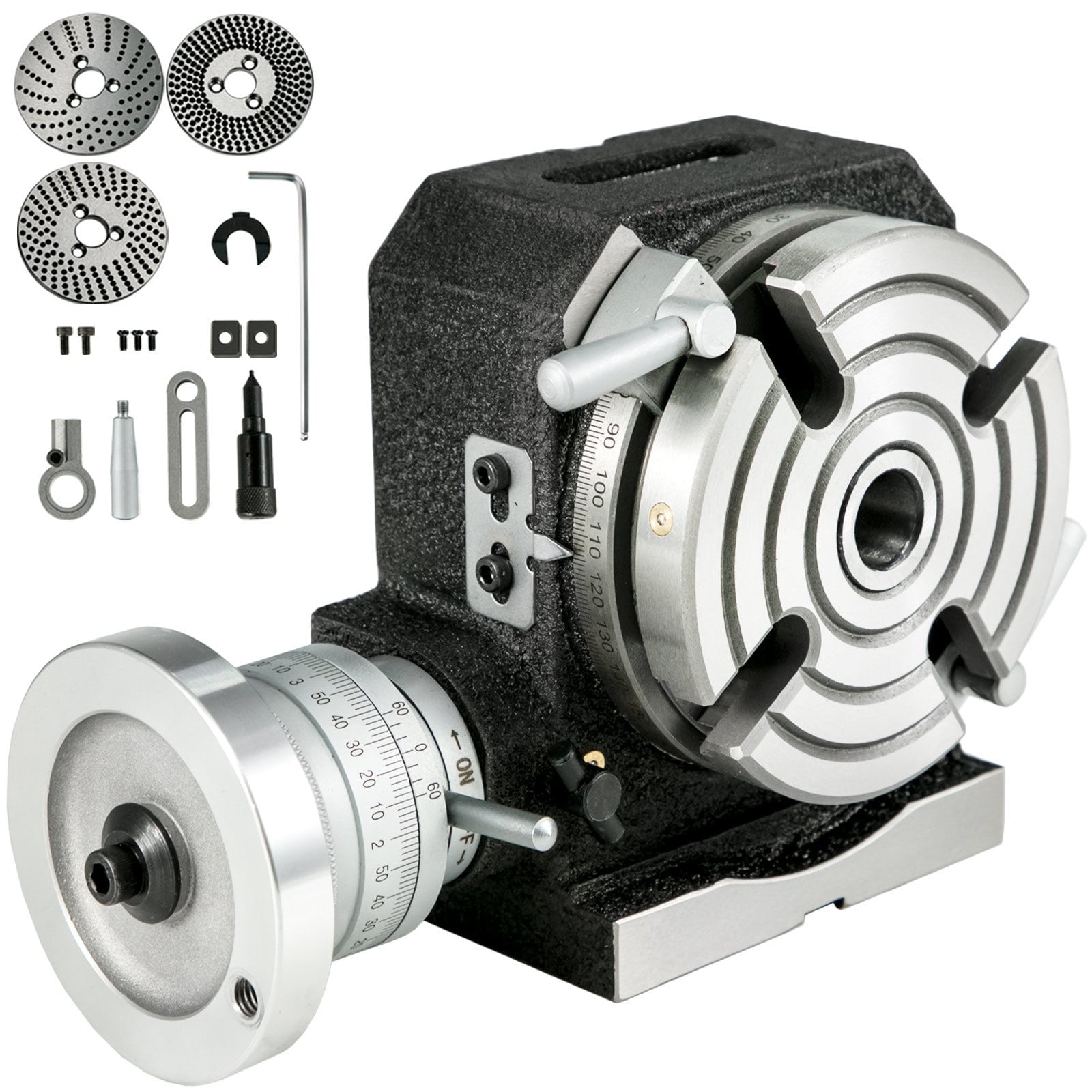 SIHAO Rotary Table 4"(100mm) Horizontal Vertical Milling Table 4-Slot ...