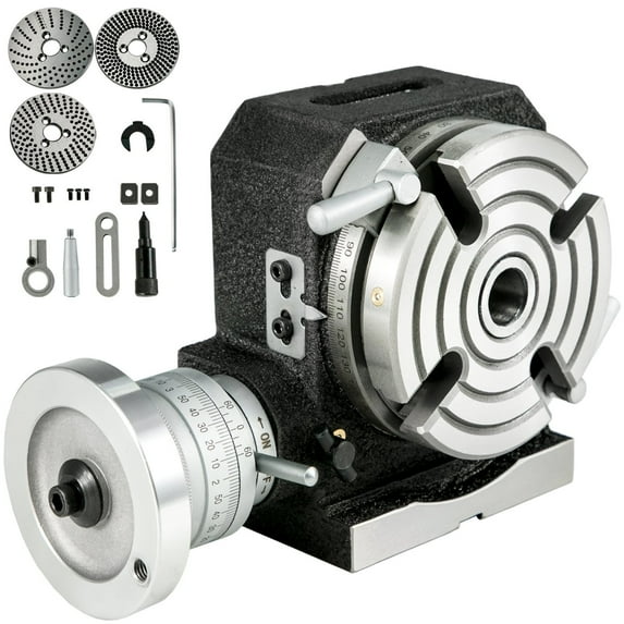 SIHAO Rotary Table 4"(100mm) Horizontal Vertical Milling Table 4-Slot ...