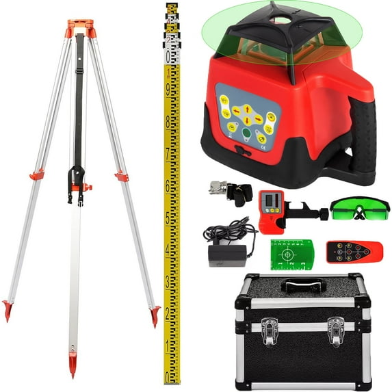 SIHAO Self Leveling Rotary Laser Kit, 1640ft/500M Red Beam Laser Level ...