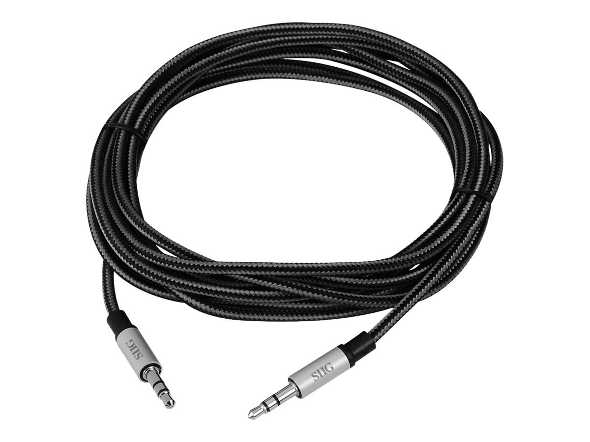 SIIG 10 Feet (3M) Fabric Woven Braided 3.5mm Stereo Aux Extension Cable ...