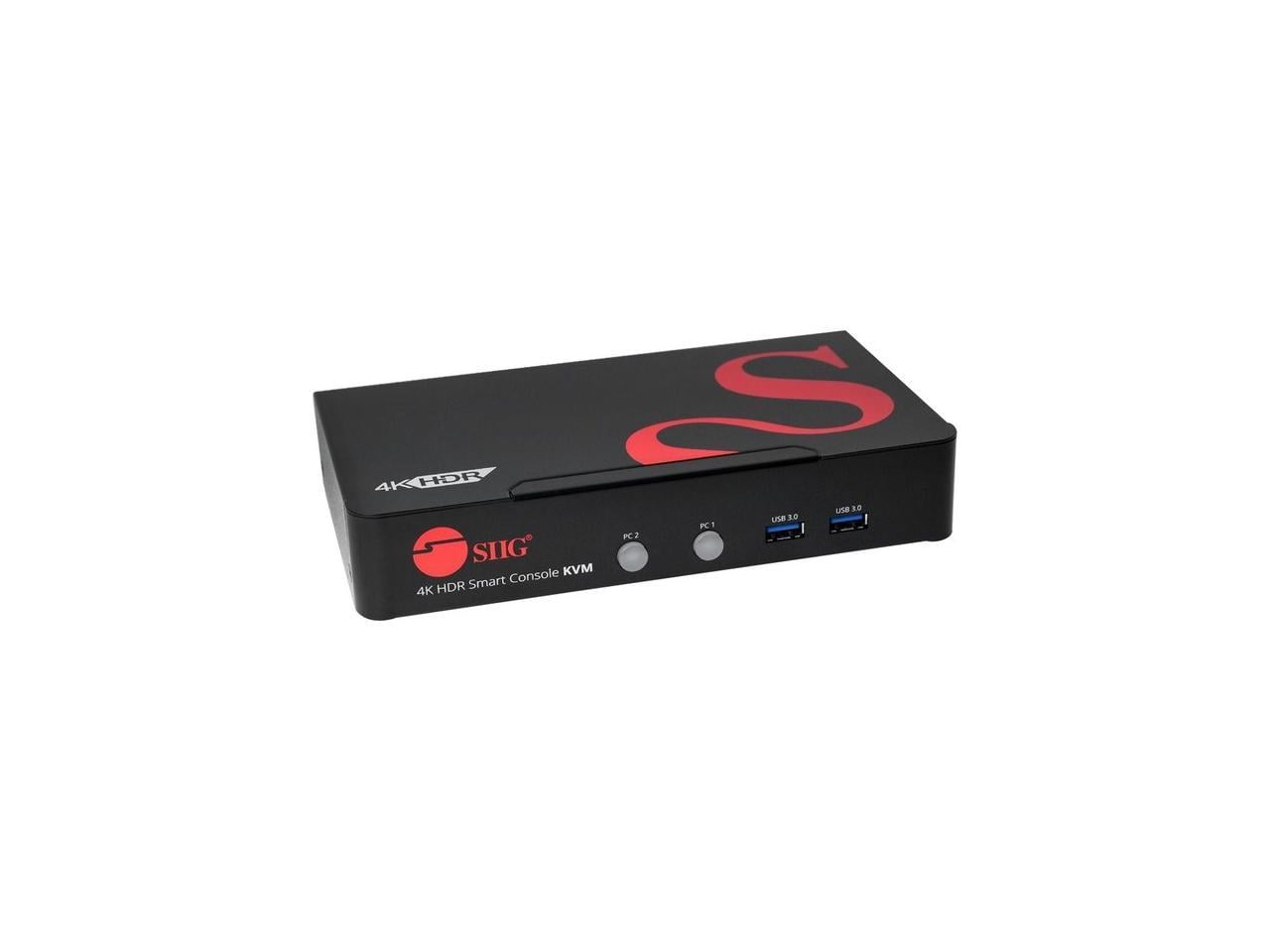 SIIG 2-Port HDMI 2.0 4K HDR Smart Console KVM Switch with USB 3.0 ...