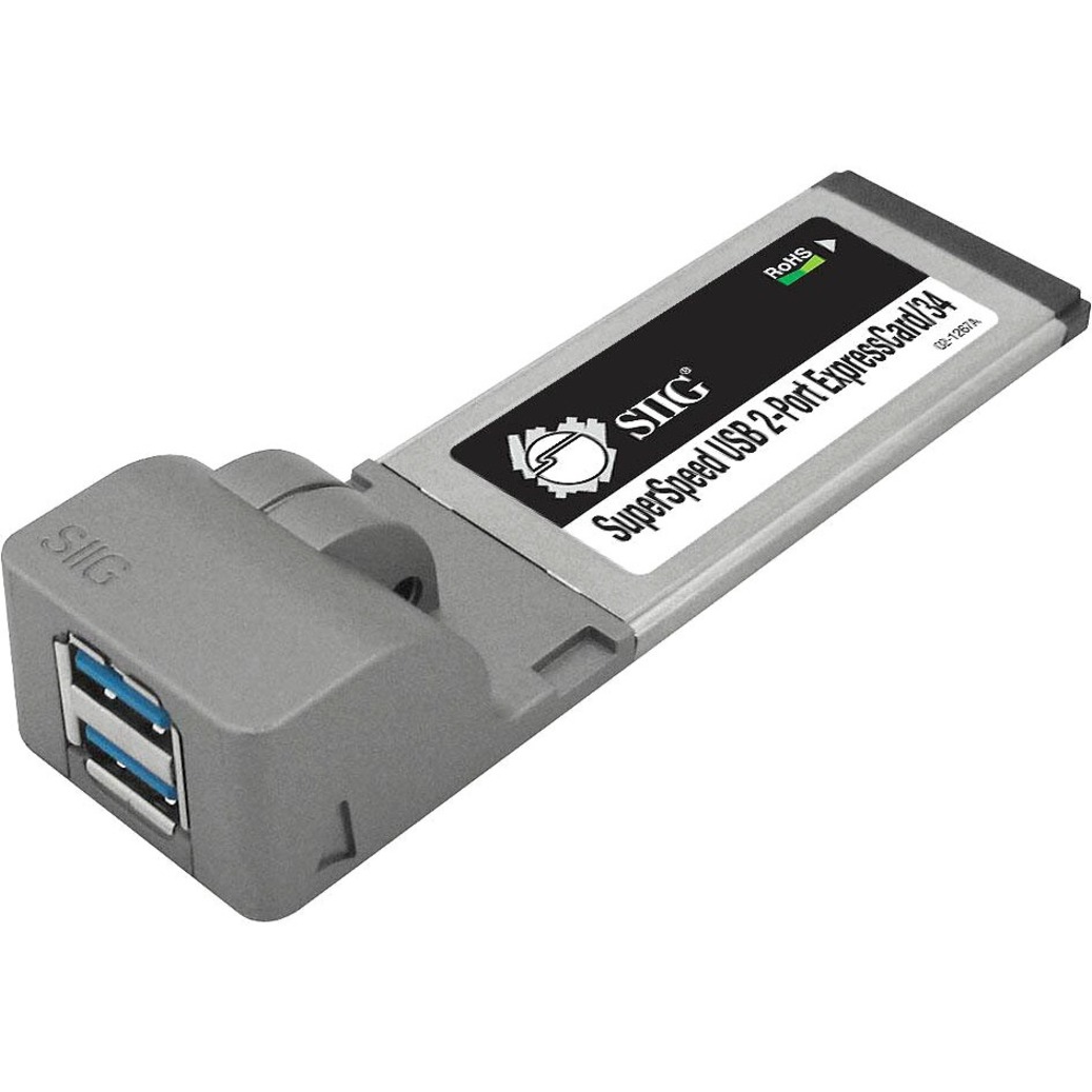 SIIG 2-port ExpressCard/34 host adapter with 2 SuperSpeed USB 3.0 ports ...