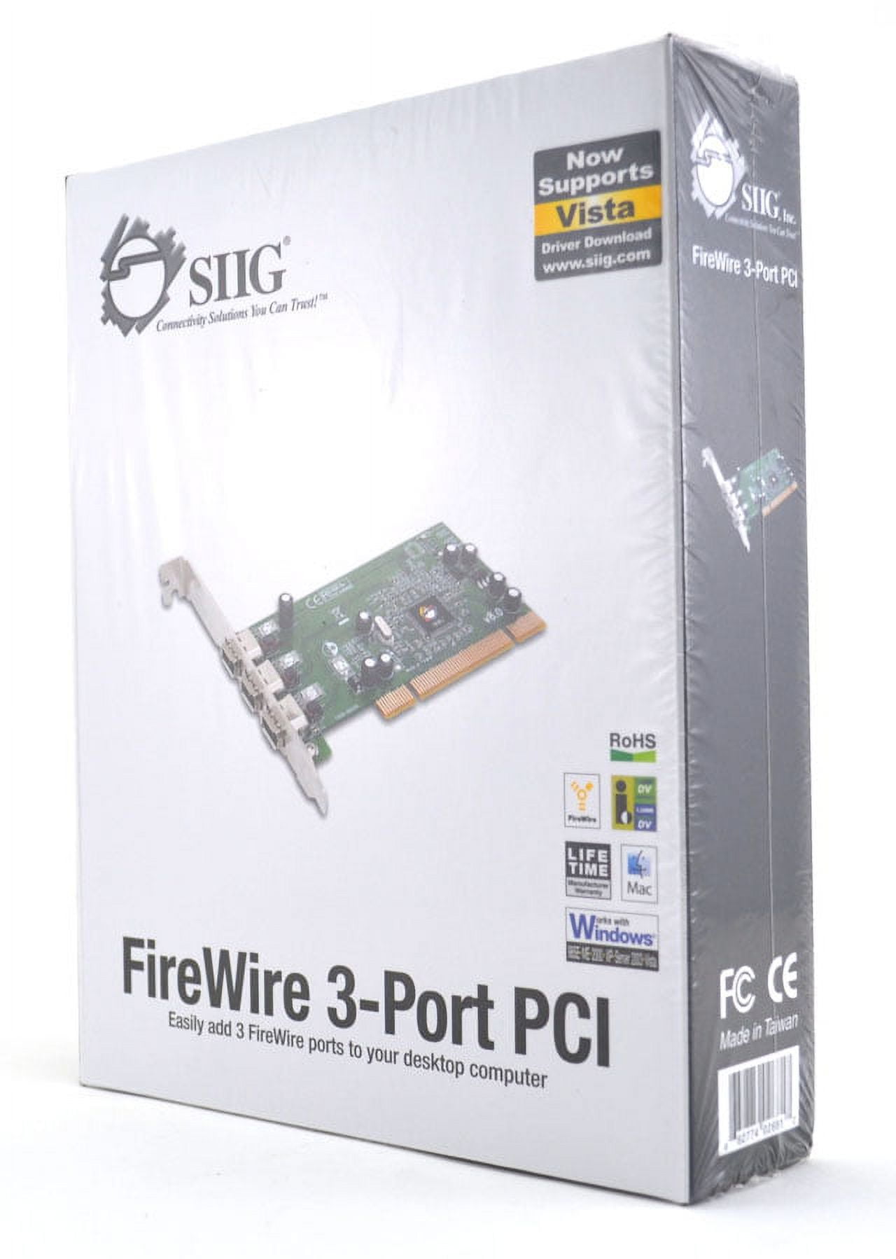 SIIG 3 Port PCI Firewire Adapter Card NN-400012 - Walmart.com
