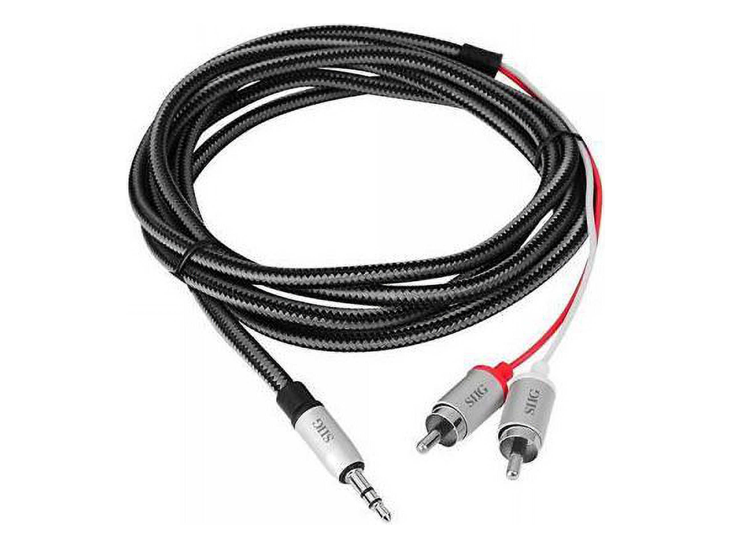 SIIG CB-AU0F12-S1 6.56 ft. Woven Fab RCA Stereo Cable Male to Male ...