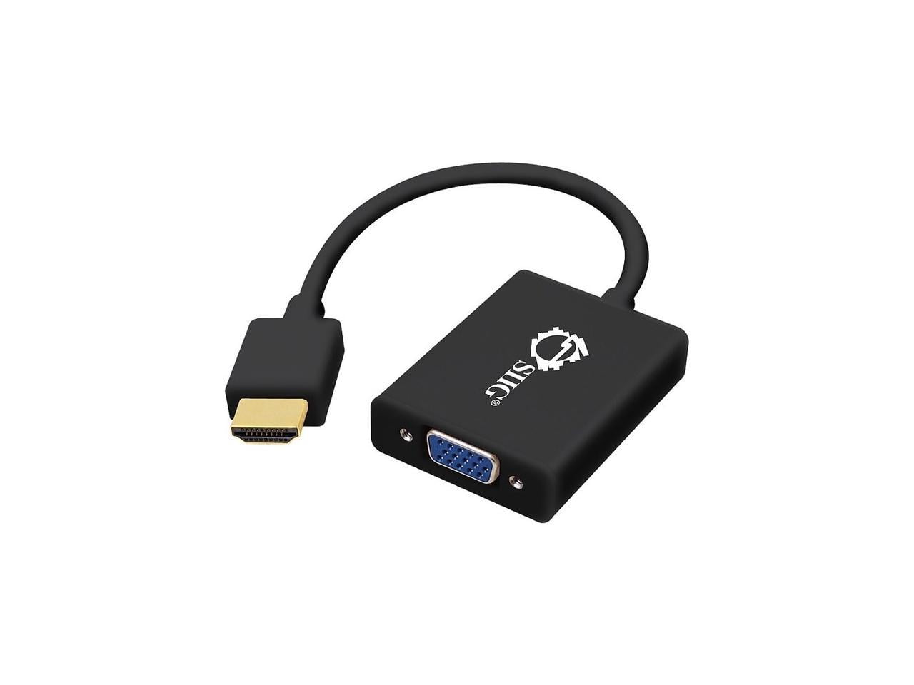 SIIG CE-H22311-S1 SIIG Aluminum HDMI to VGA Adapter Converter with Audio - HDMI/VGA/Mini-phone ...