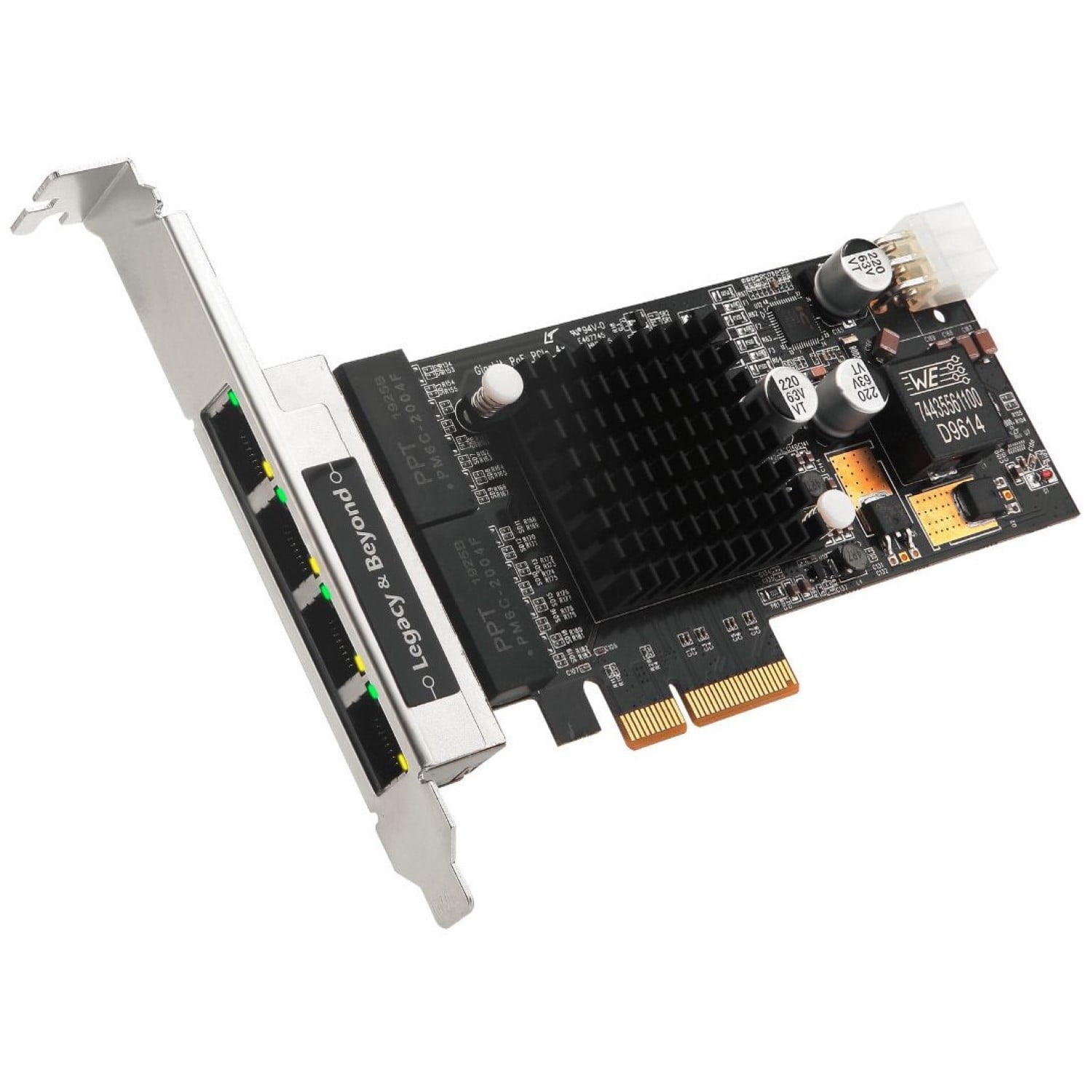 SIIG 4 Port Gigabit Ethernet with POE PCIe Card Intel 350 - Walmart ...